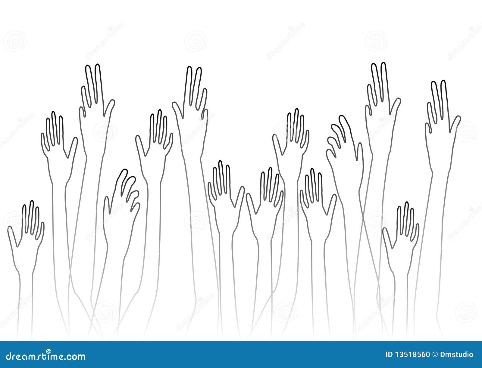 Raised hands stock vector. Illustration of concept, vector - 13518560