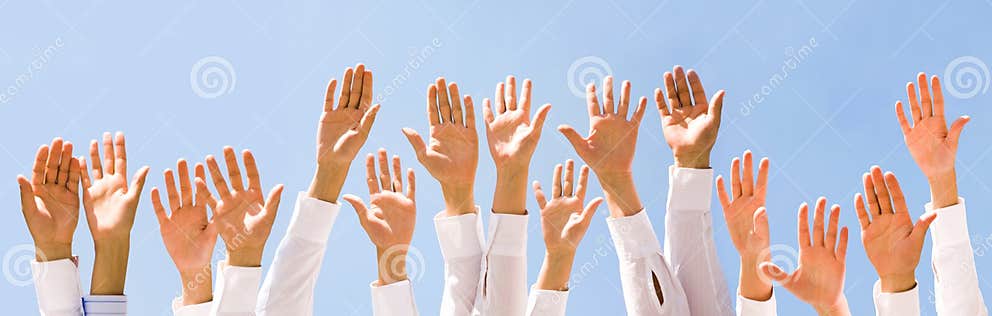 Raised hands stock image. Image of cooperation, group - 9958183