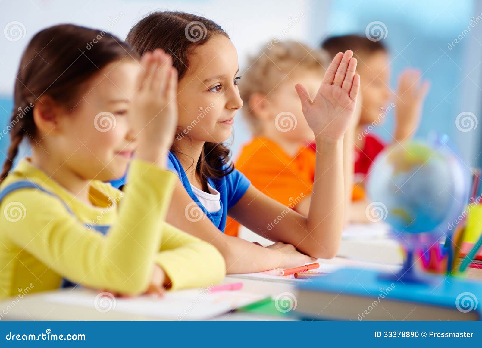 Raised hands stock photo. Image of elementary, lifestyle - 33378890