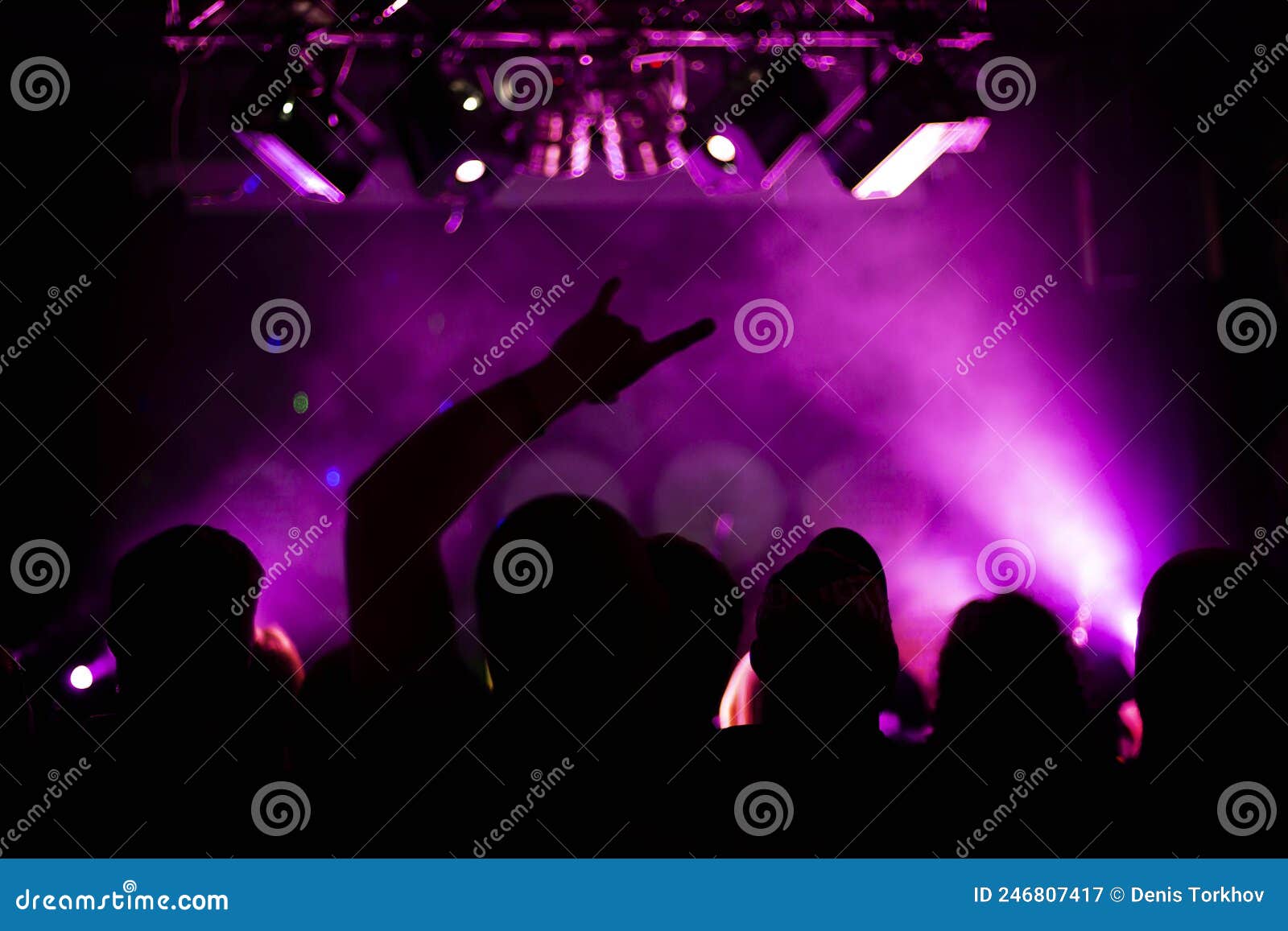 Raised Hands of Crazy People at a Rock Concert, Front and Back ...