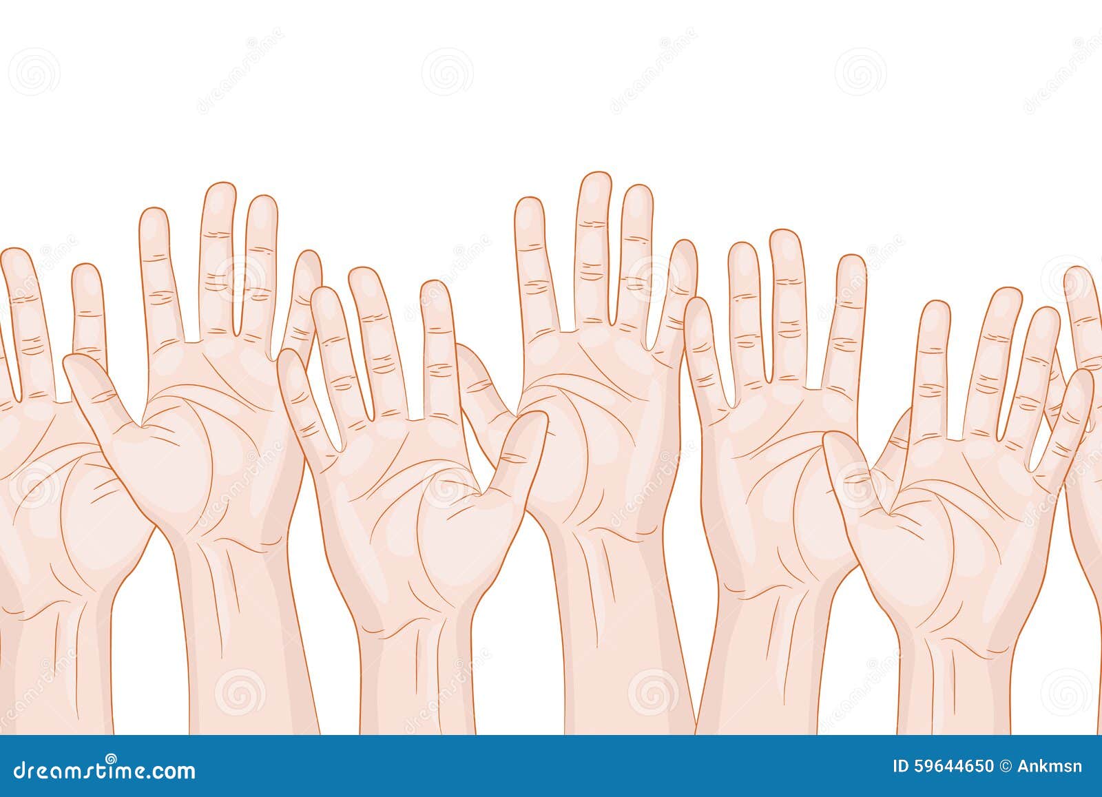 Raised Hands Horizontal Seamless Pattern Stock Vector - Illustration of ...