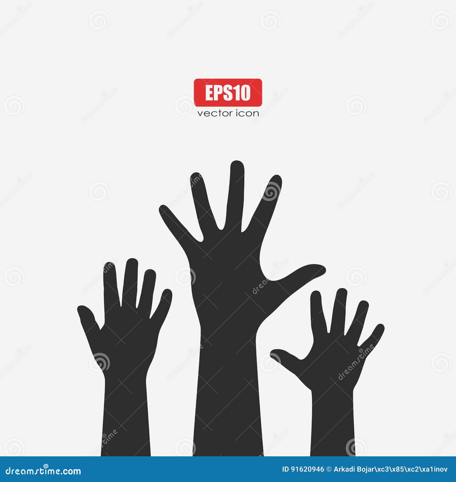 Raised hands vector poster stock vector. Illustration of human - 91620946