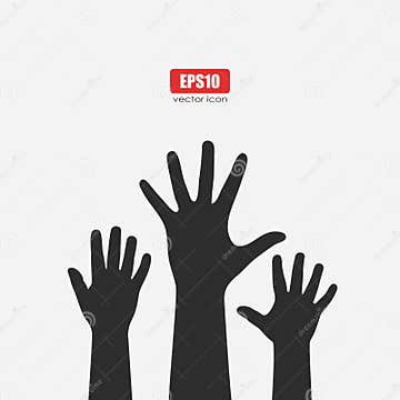 Raised hands vector poster stock vector. Illustration of human - 91620946