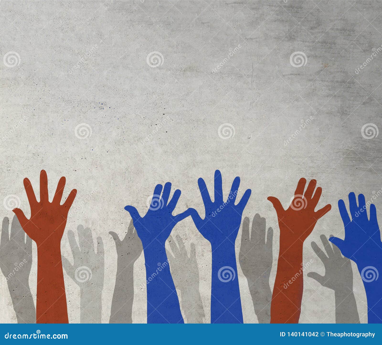 Raised Hands Voting Concept Stock Illustration - Illustration of ...