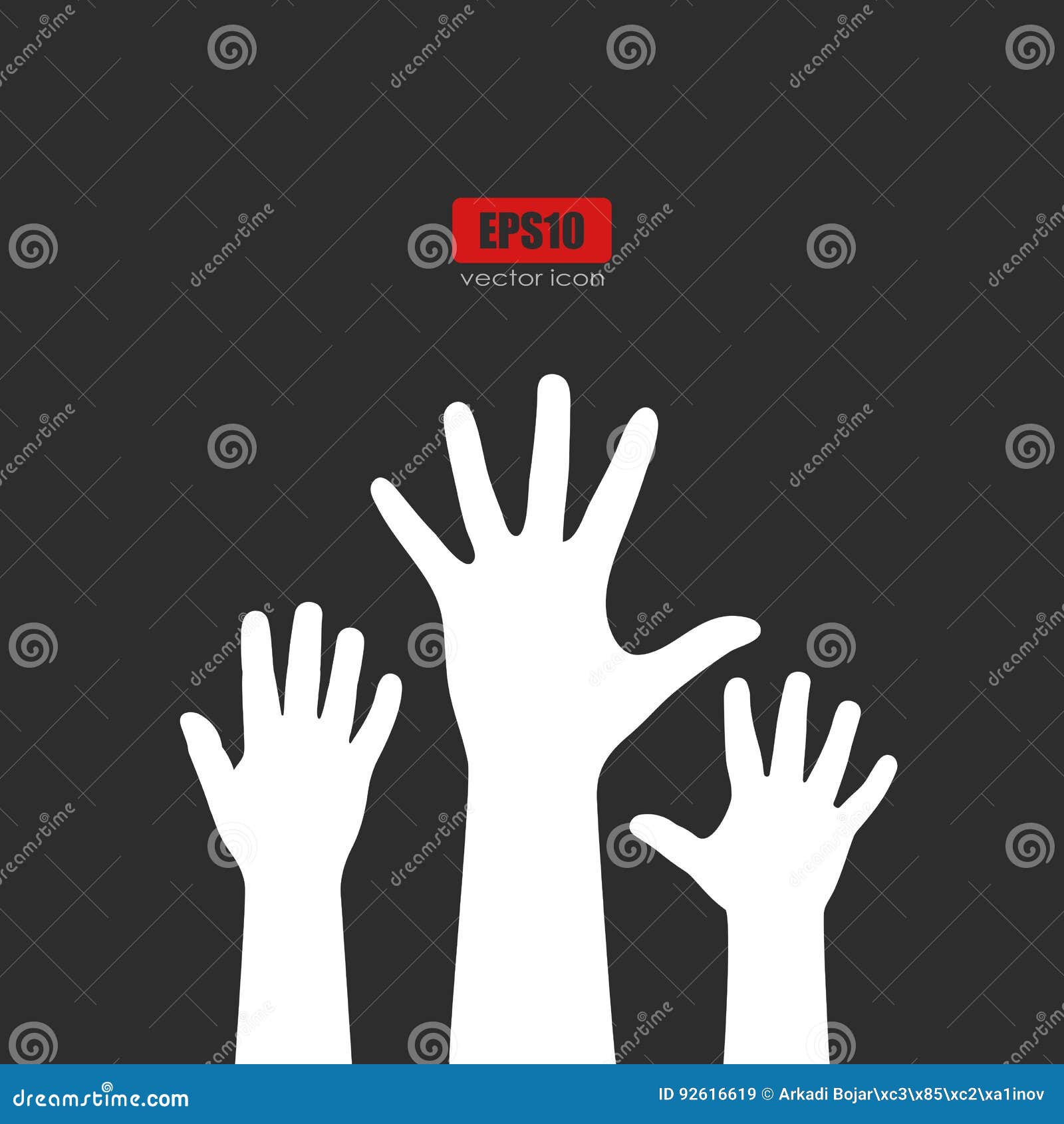 A Raised Human Hand. A Symbol Of Solidarity, Support, Complicity ...