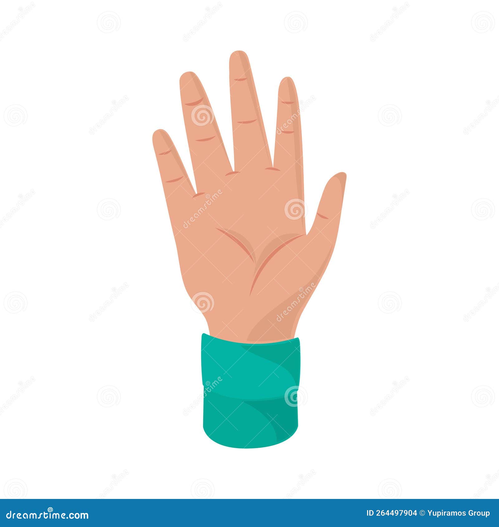 Raised open hand stock vector. Illustration of lift - 264497904