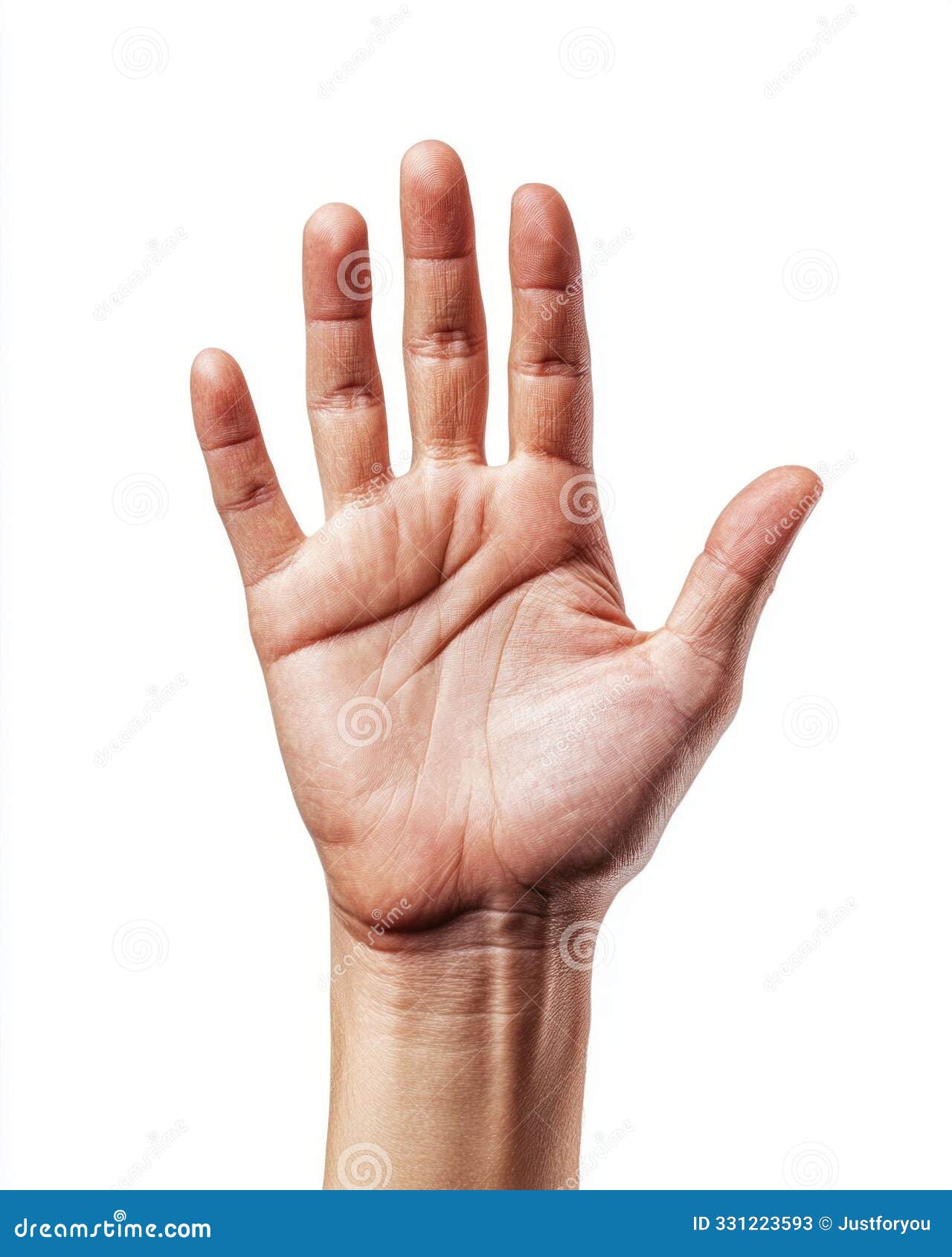 Raised Open Hand Symbolizing Communication and Openness Stock ...