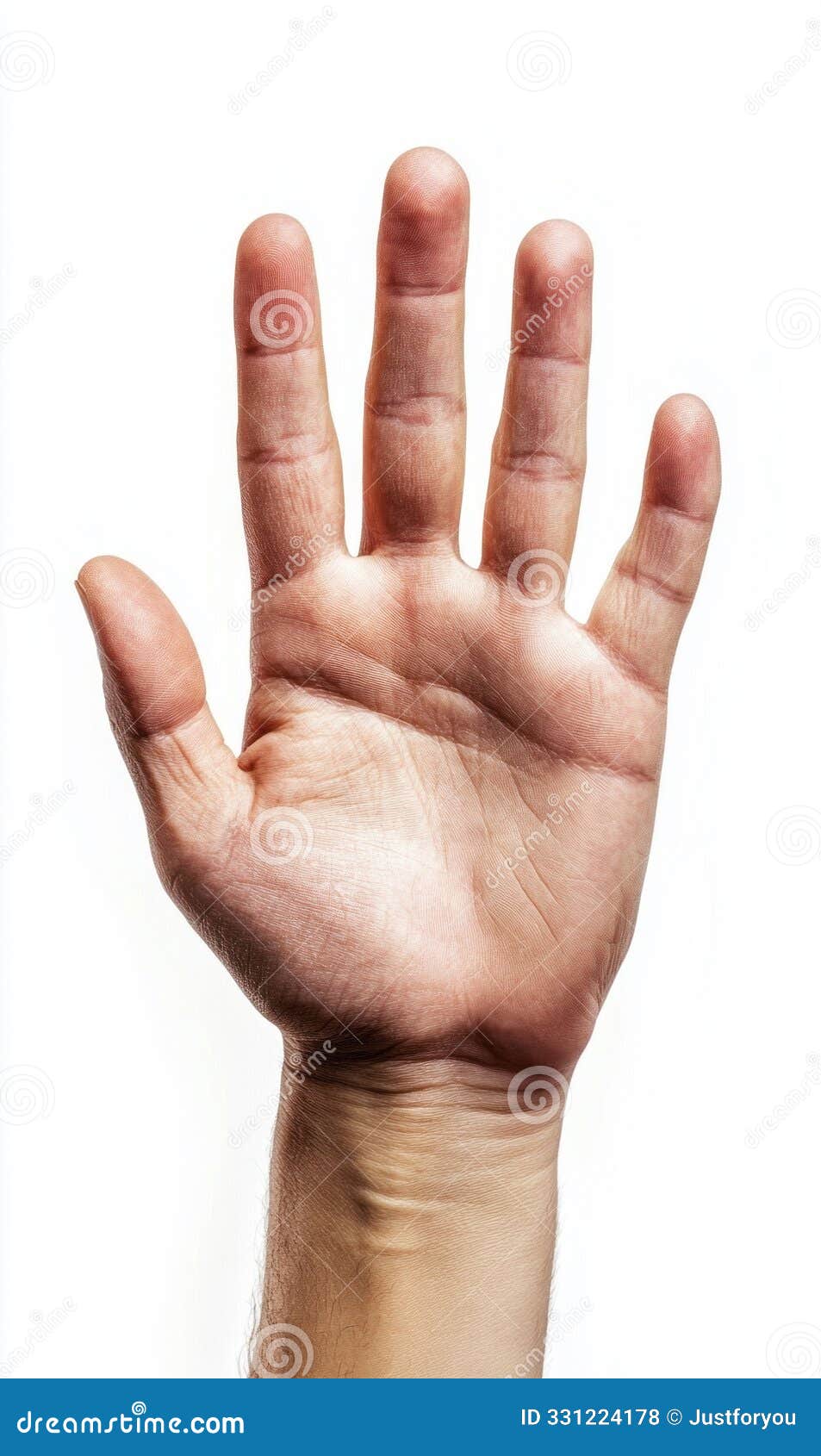 Raised Open Hand Symbolizing Communication and Openness Stock ...