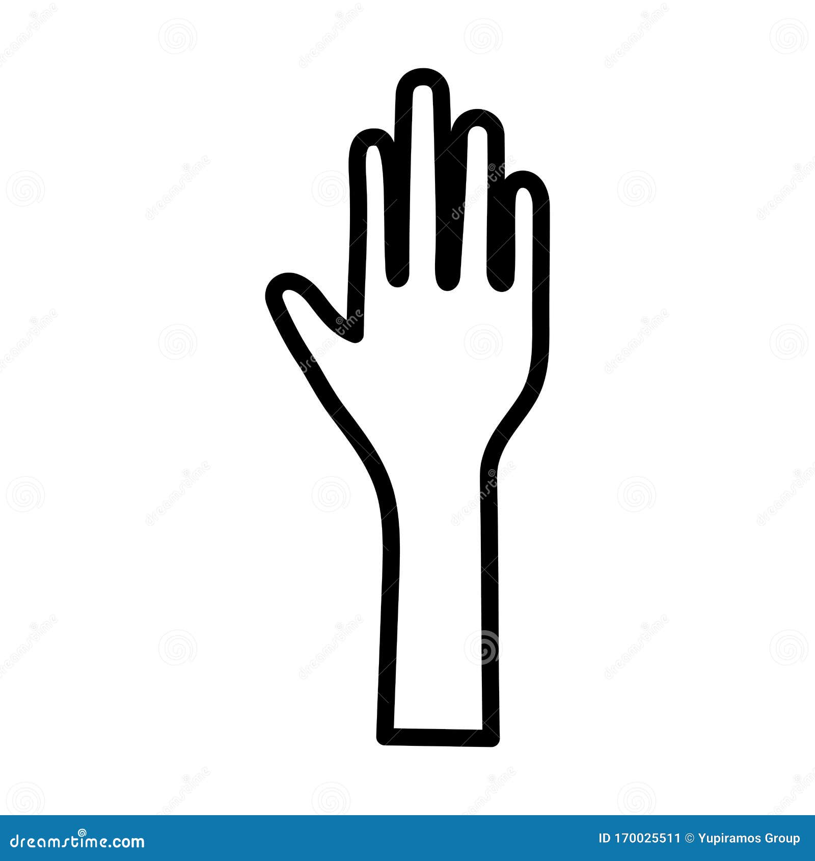 Raised Open Human Hand Stop Gesture Icon Stock Vector - Illustration of ...