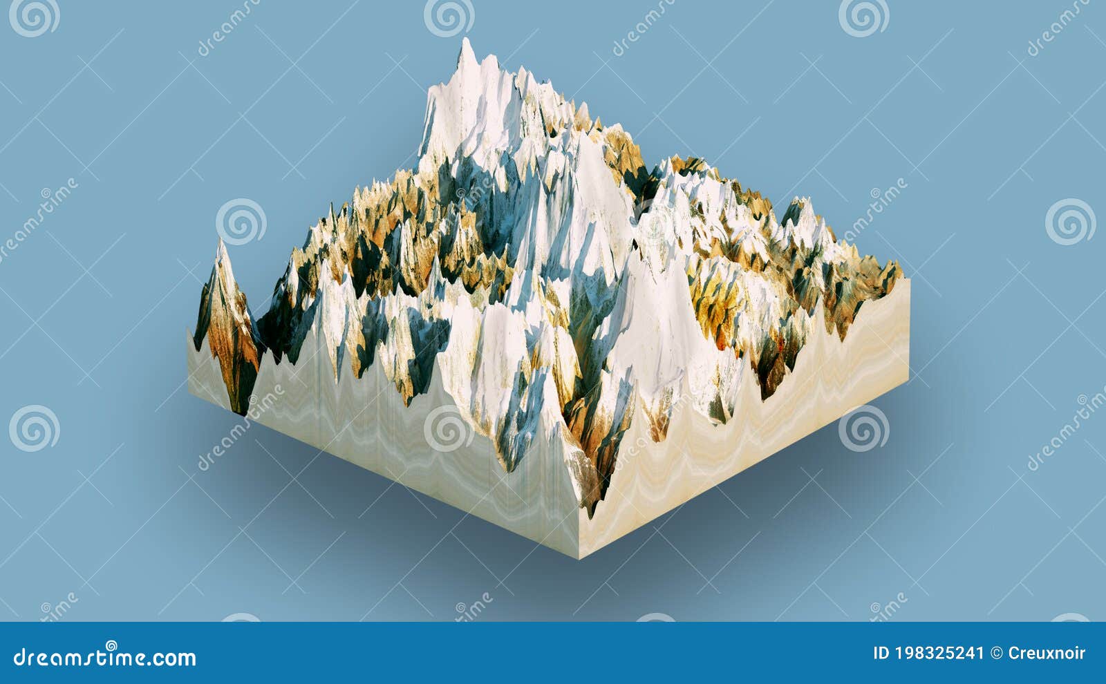 Raised Relief Map of Mount Everest 3D Render Illustration Stock ...