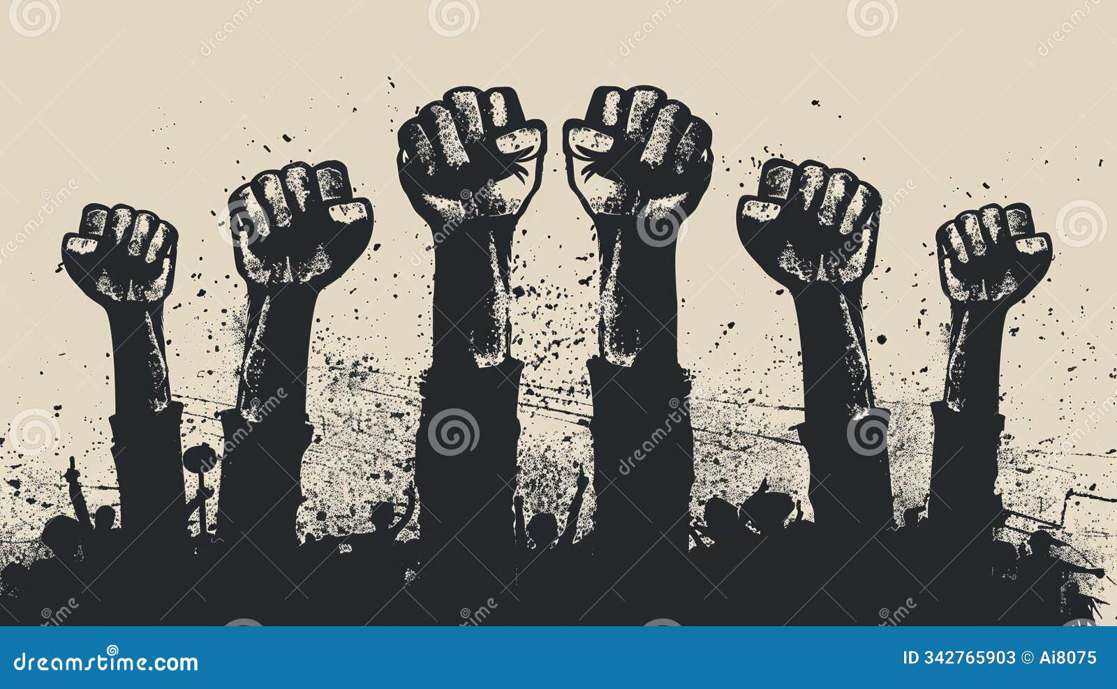 Raised Up Arms for Protest Background Image, Ai Generated Stock Image ...