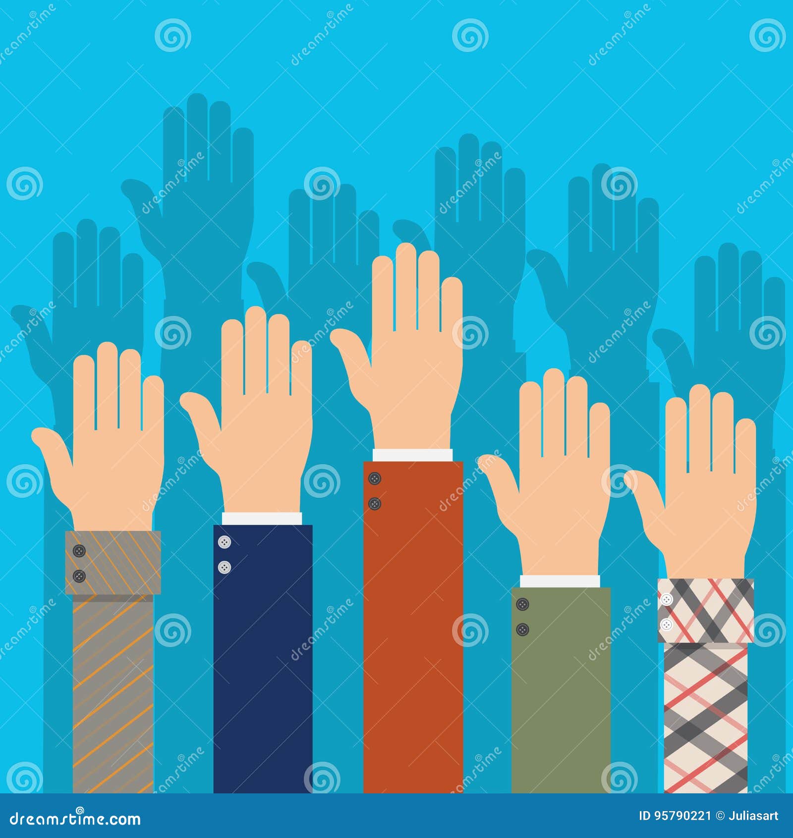 Raised Up International Hands. Voting Hands. Election Concept. Stock ...