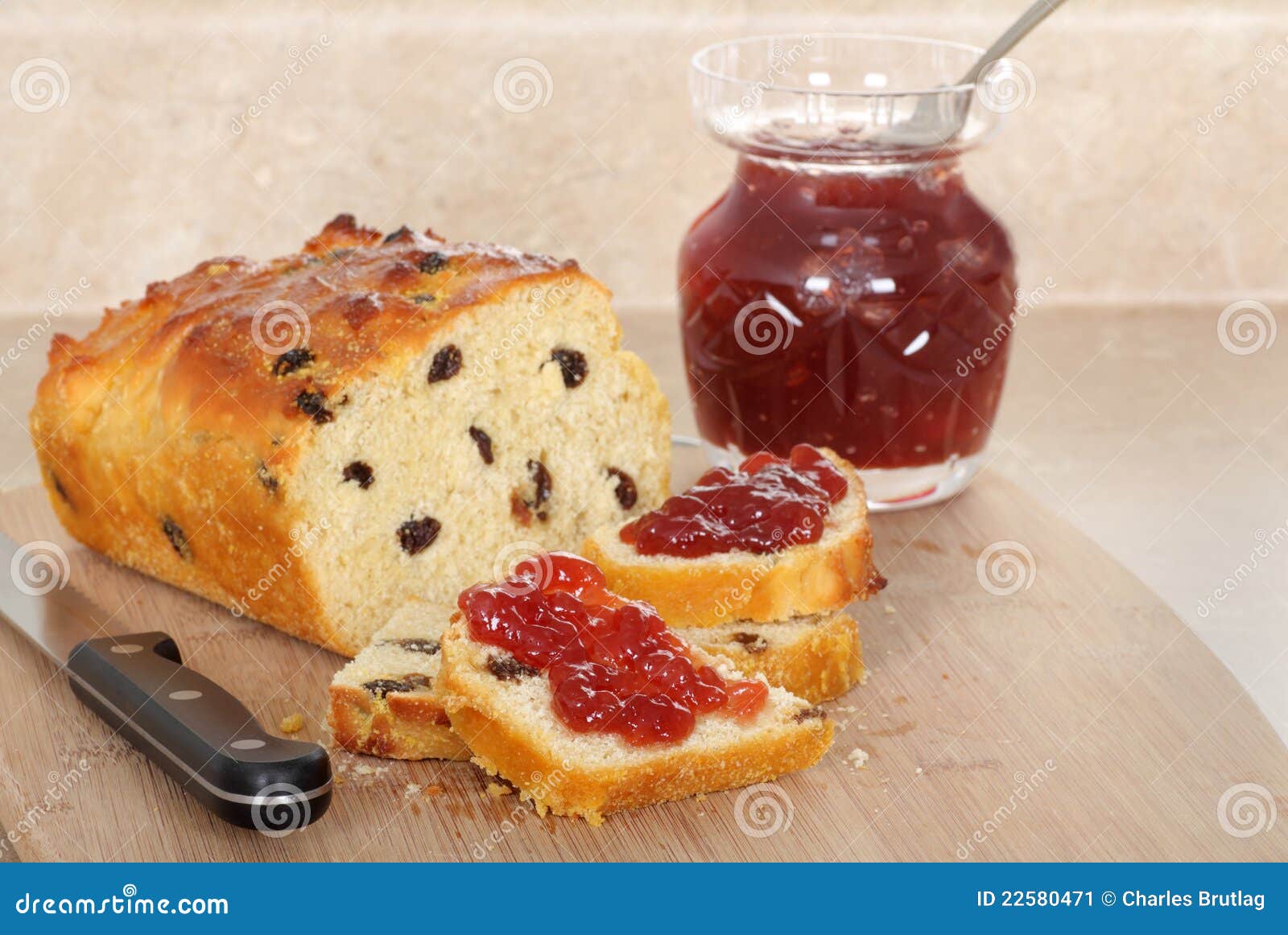 Raisin Bread and Jam stock image. Image of sweet, jelly - 22580471