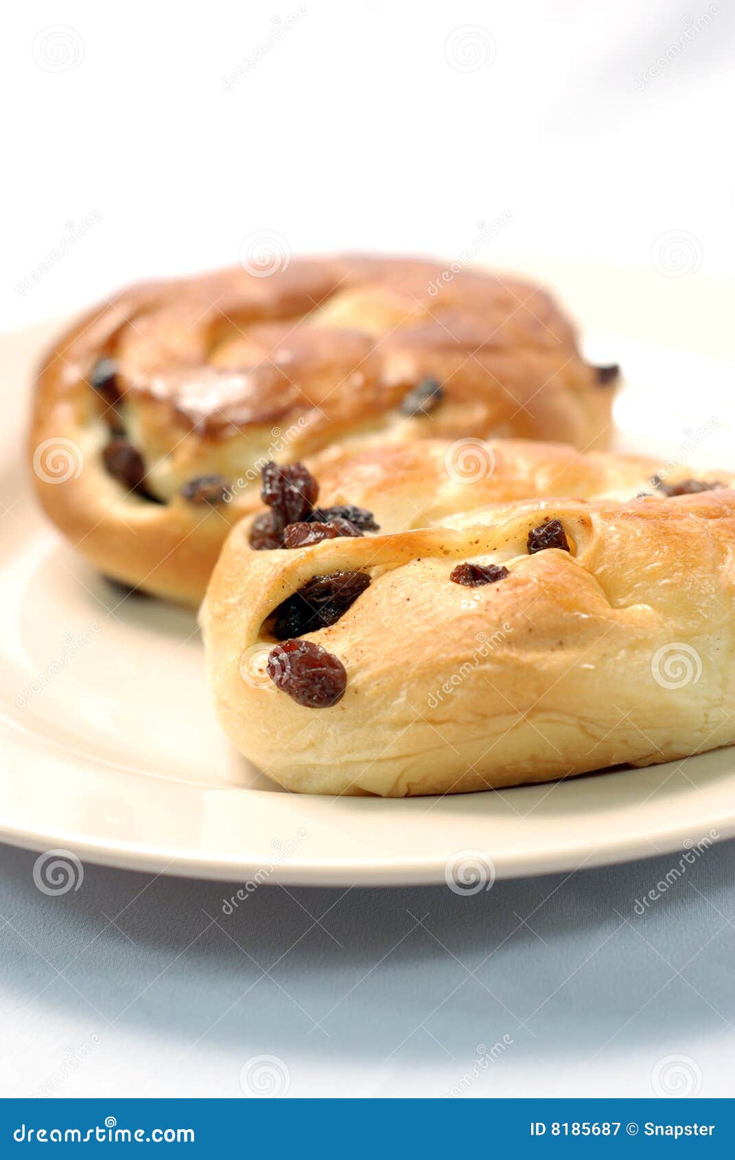 Raisin Buns on a Plate stock image. Image of baked, snack - 8185687