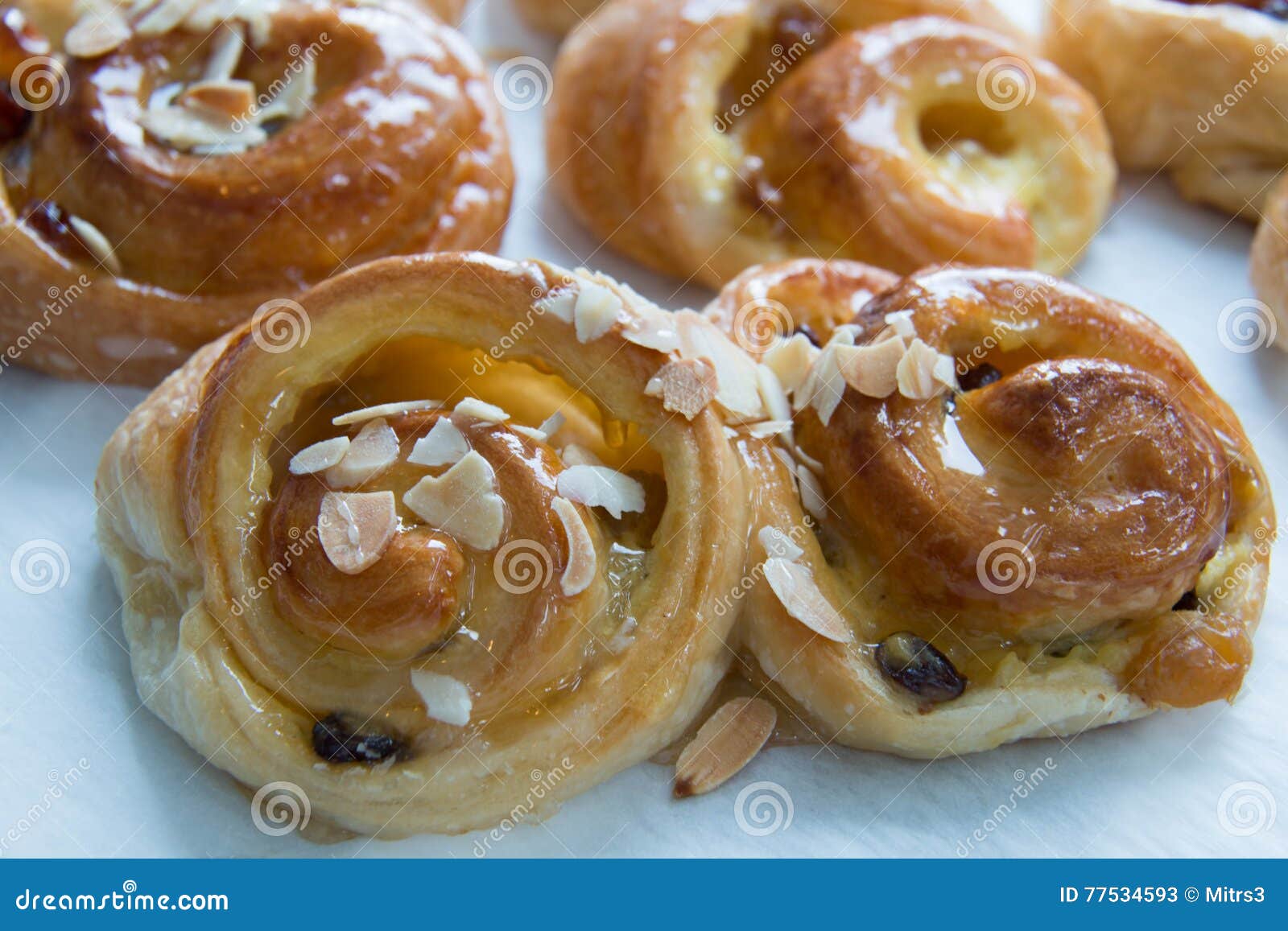 Raisin cream roll danish stock image. Image of isolated - 77534593