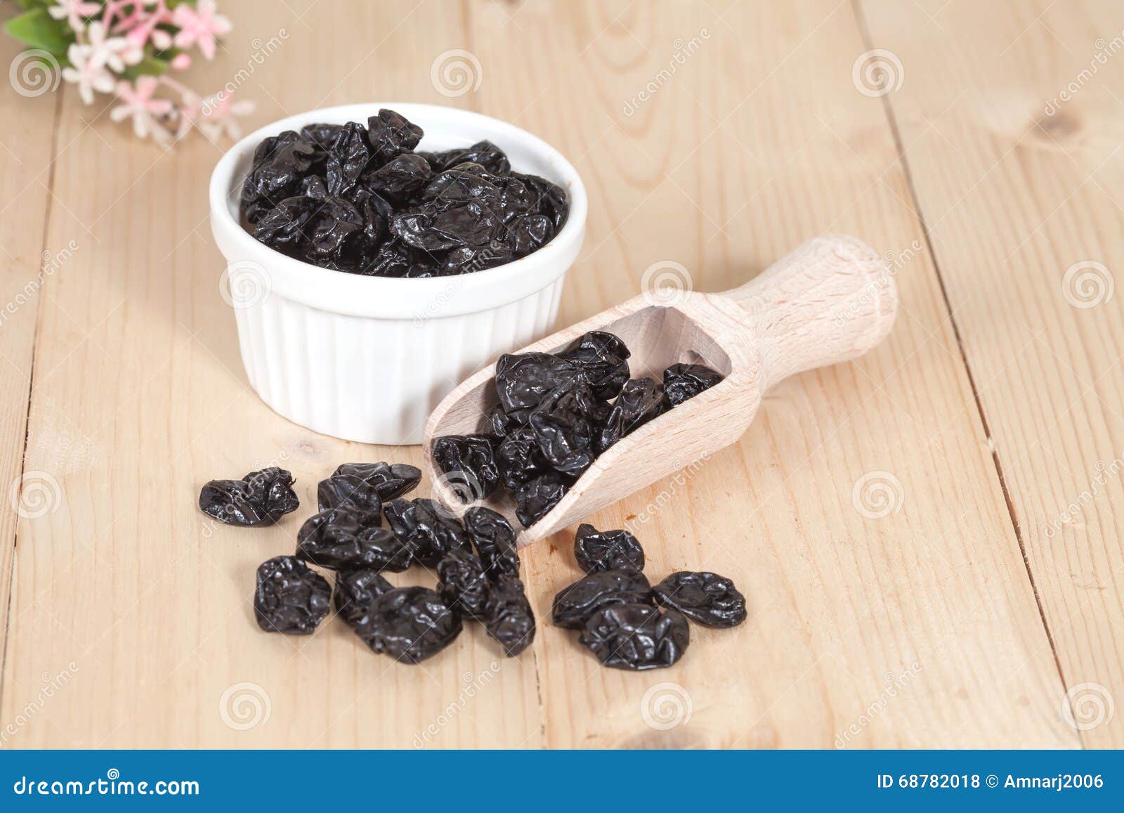 Raisin in Wood Spoon on the Wood Stock Photo - Image of ingredient ...