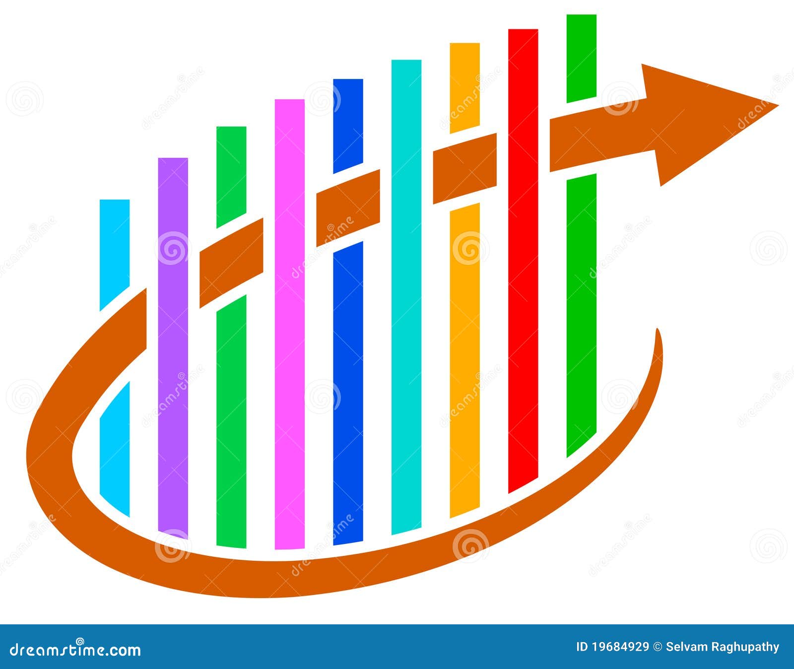 Raising arrow stock vector. Illustration of colorful - 19684929
