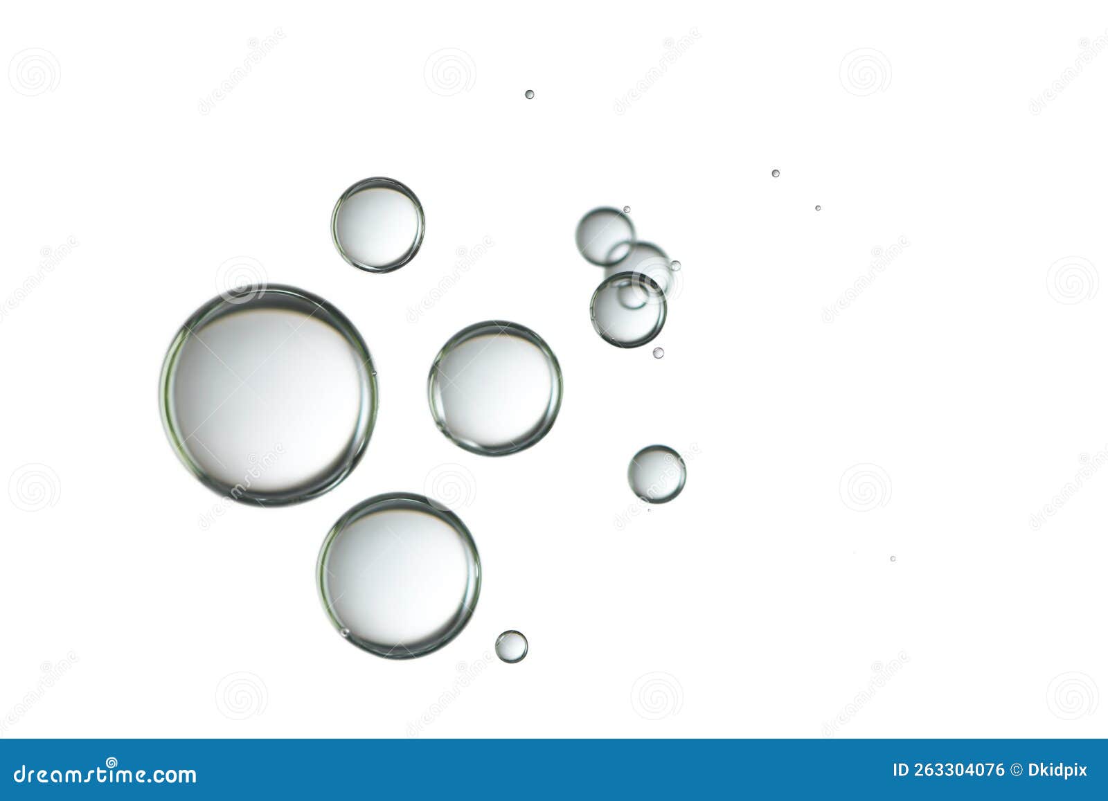 Raising Liquid Bubbles on a White Surface Stock Photo - Image of ...
