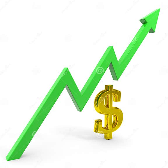 Raising dollar graph. stock illustration. Illustration of diagram ...