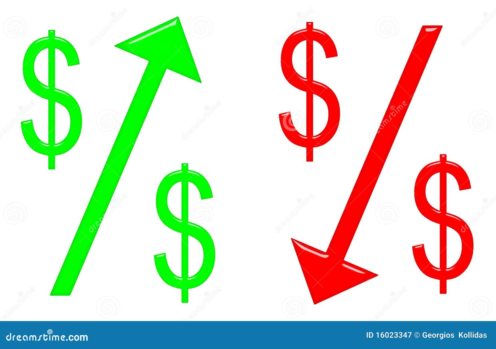 Raising and Falling Dollar stock illustration. Illustration of crunch ...