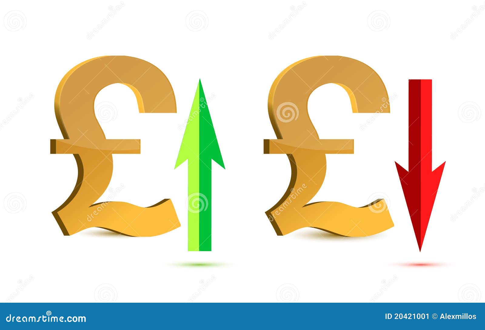 Raising and Falling Pound Sign Currency Stock Illustration ...