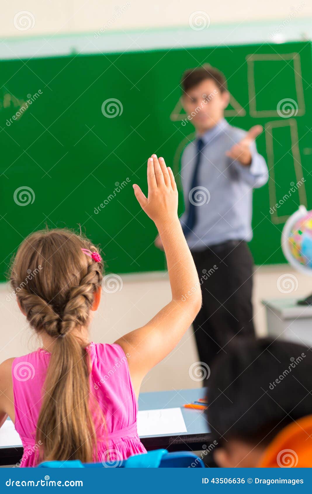Raising hand stock photo. Image of classroom, gesture - 43506636