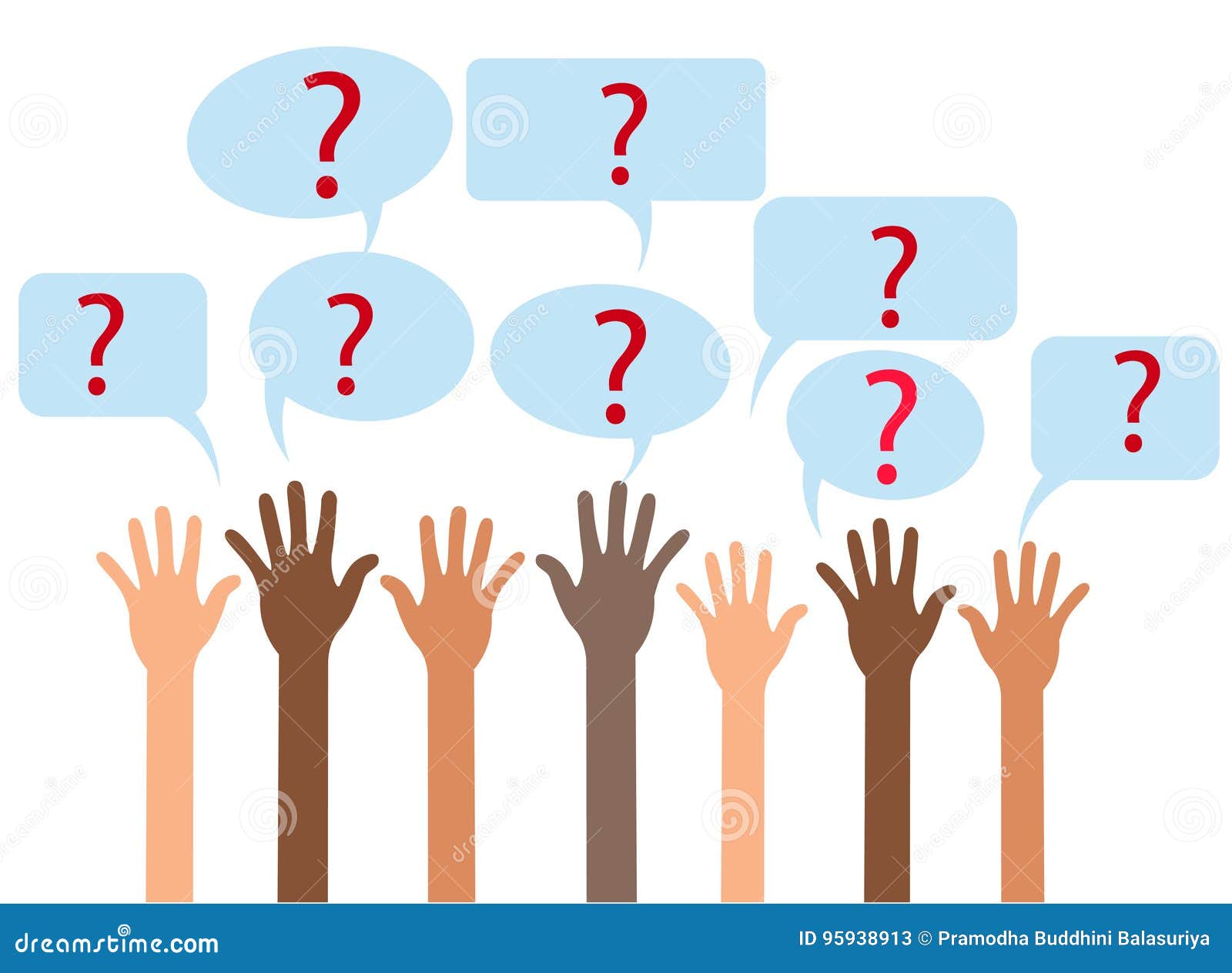 Raising Hand with a Question Color Background Stock Vector ... Raising Hand with a Question Color Background Stock Vector ...