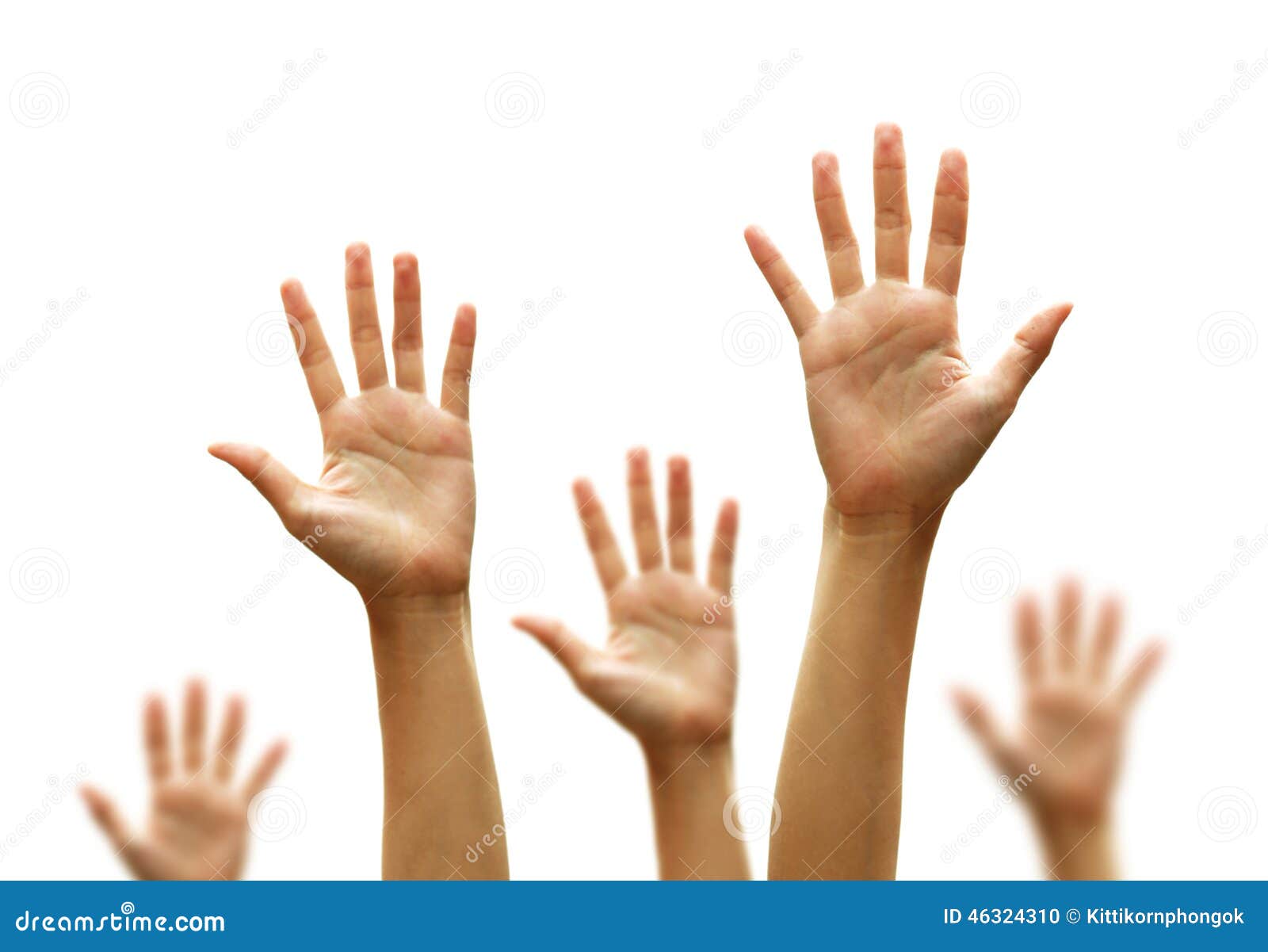 Raising hands stock photo. Image of lift, multiethnic - 46324310