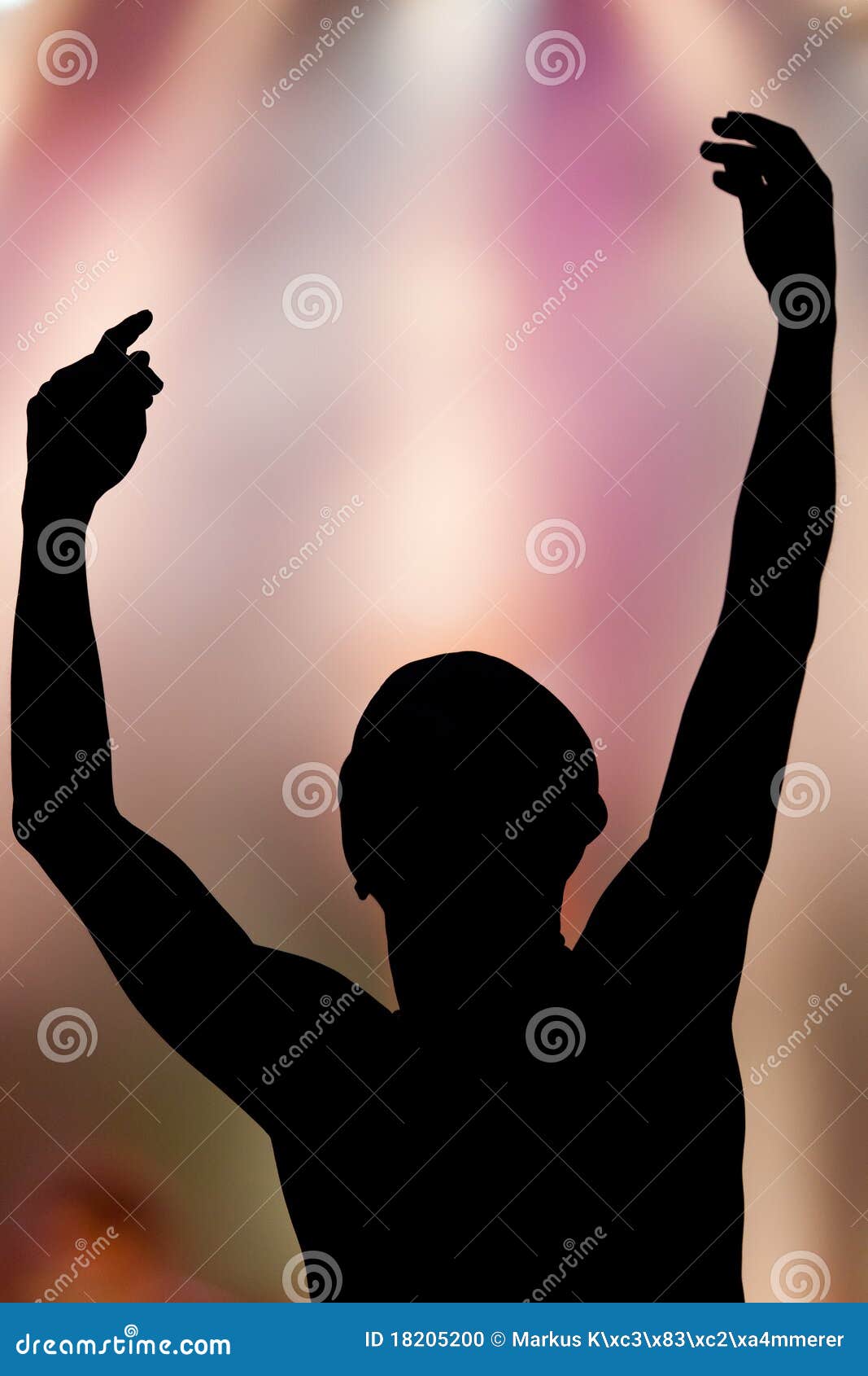 Raising Hands Silhouette stock photo. Illustration of excited - 18205200