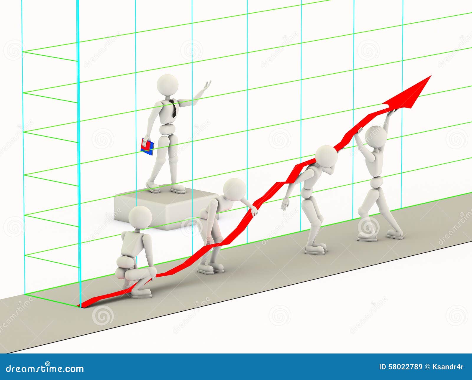 Raising of a Line of the Chart Stock Illustration - Illustration of ...