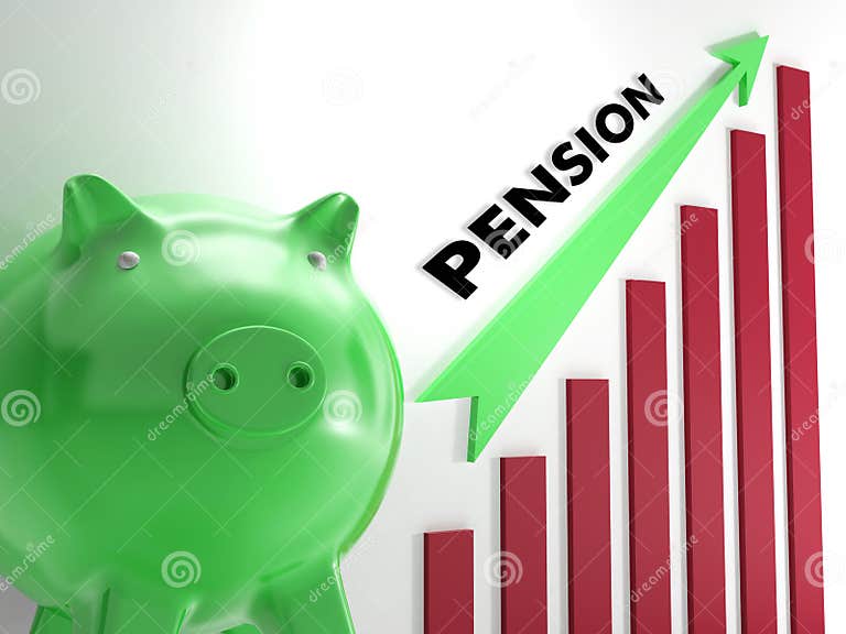 Raising Pension Chart Shows Personal Growth Stock Illustration ...