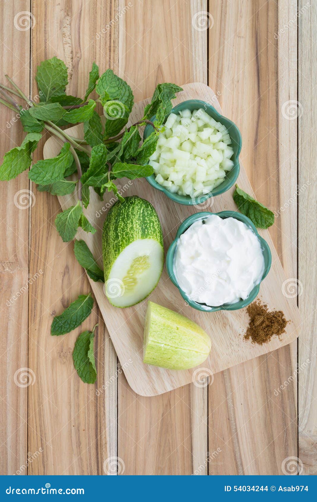 Raita ingredients stock photo. Image of creamy, healthy - 54034244
