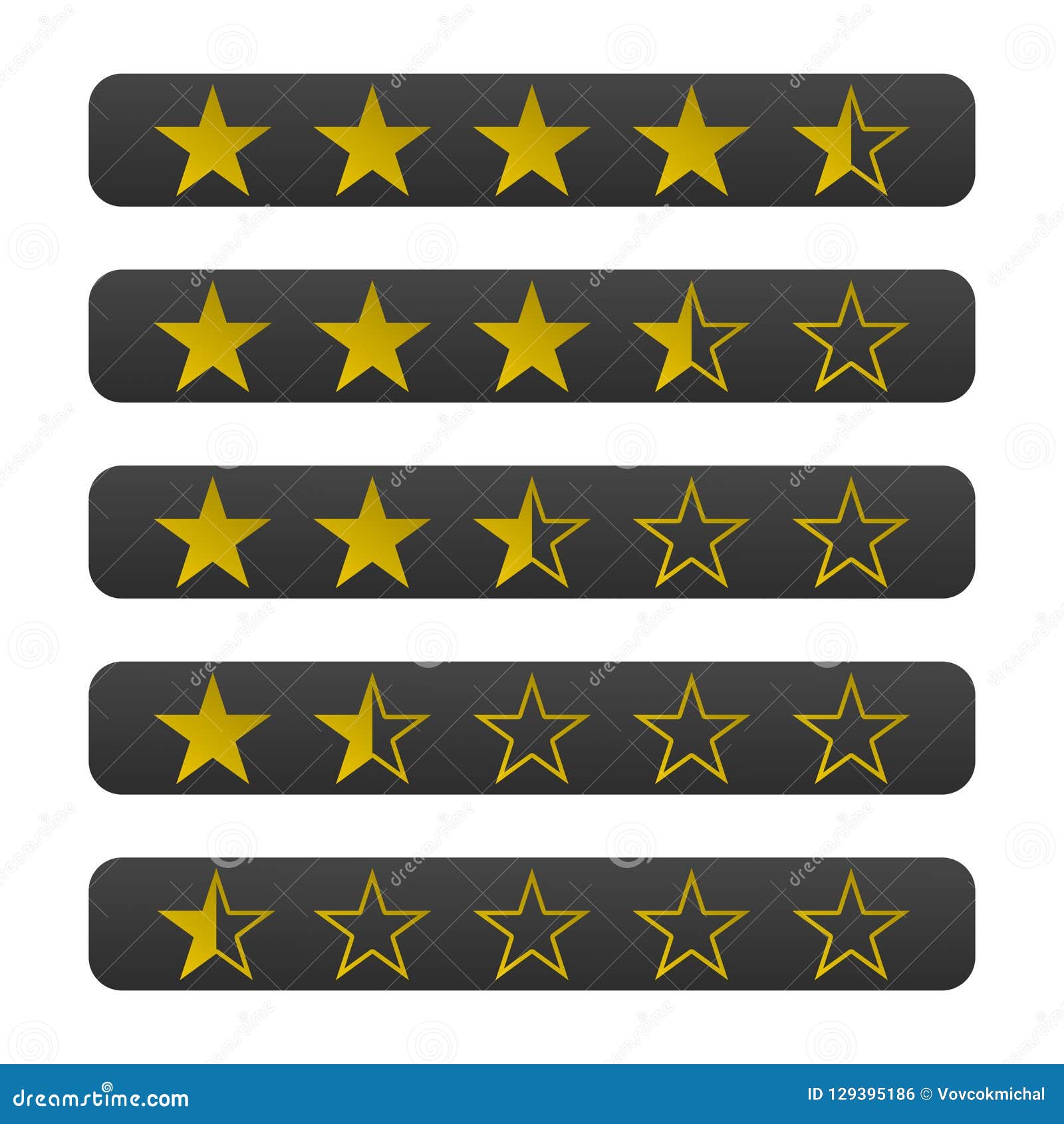 Raiting half stars stock vector. Illustration of white - 129395186