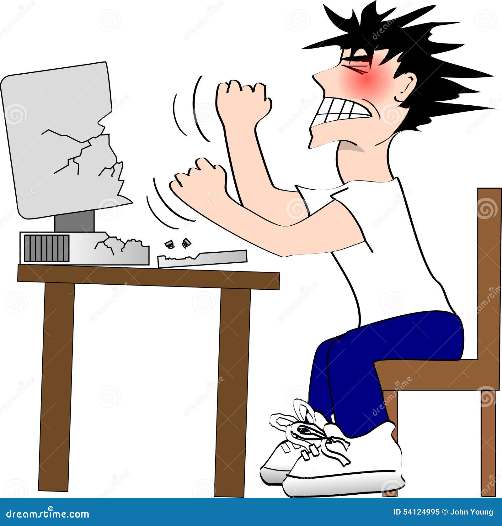 Raiva do computador ilustração stock. Ilustração de laptop - 54124995