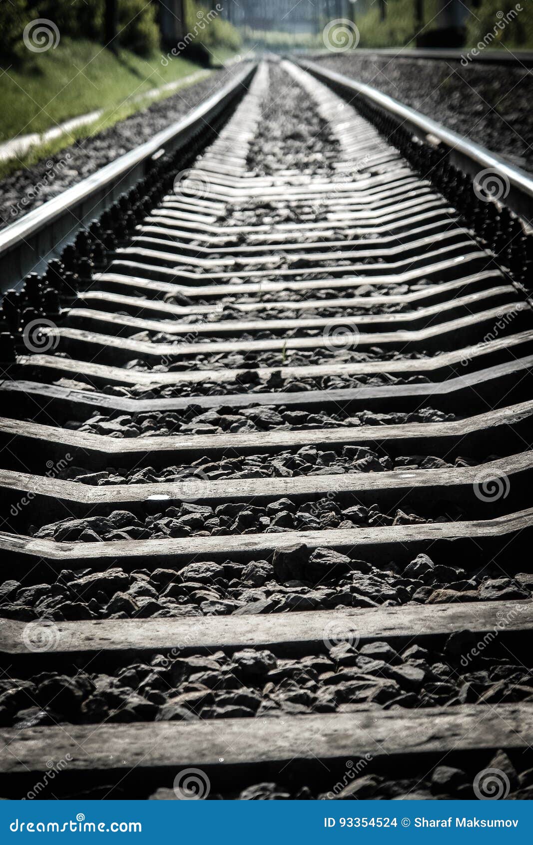 Raiway Road, Rails Going Ahead. Stock Photo - Image of perspective ...