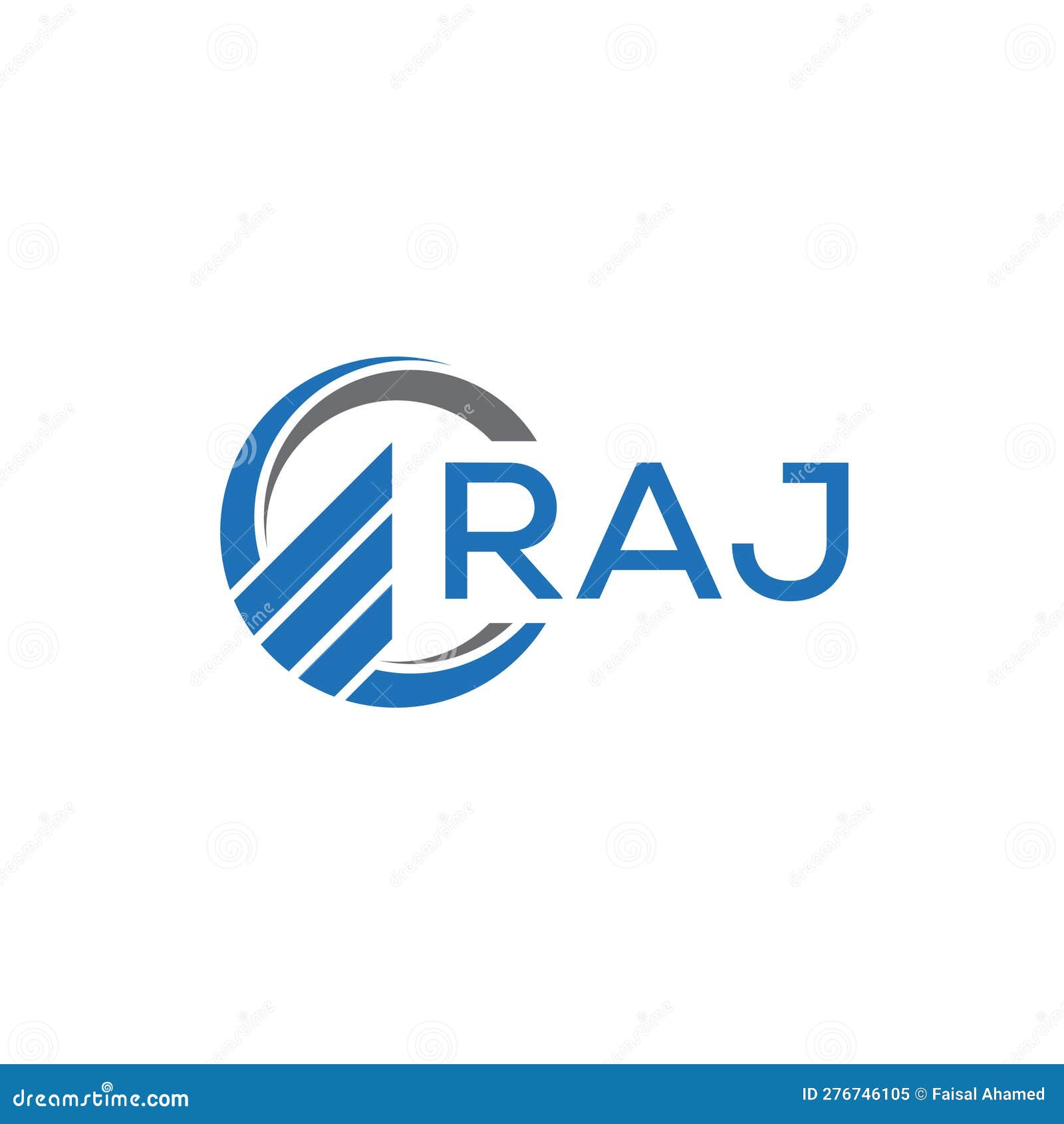 RAJ Abstract Technology Logo Design on White Background. RAJ Creative ...