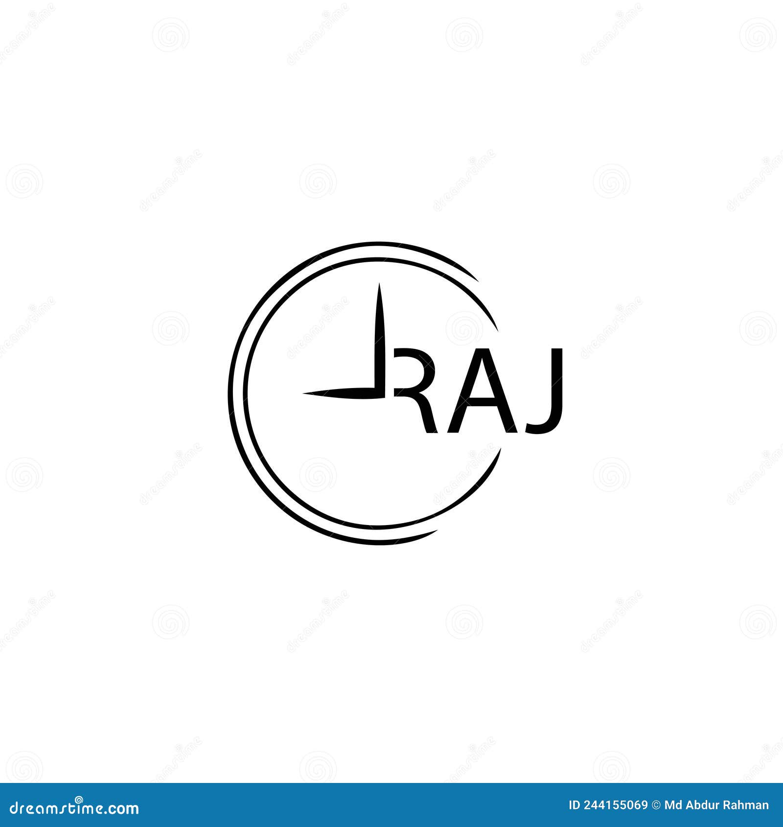 RAJ Letter Logo Design on White Background. RAJ Creative Initials ...