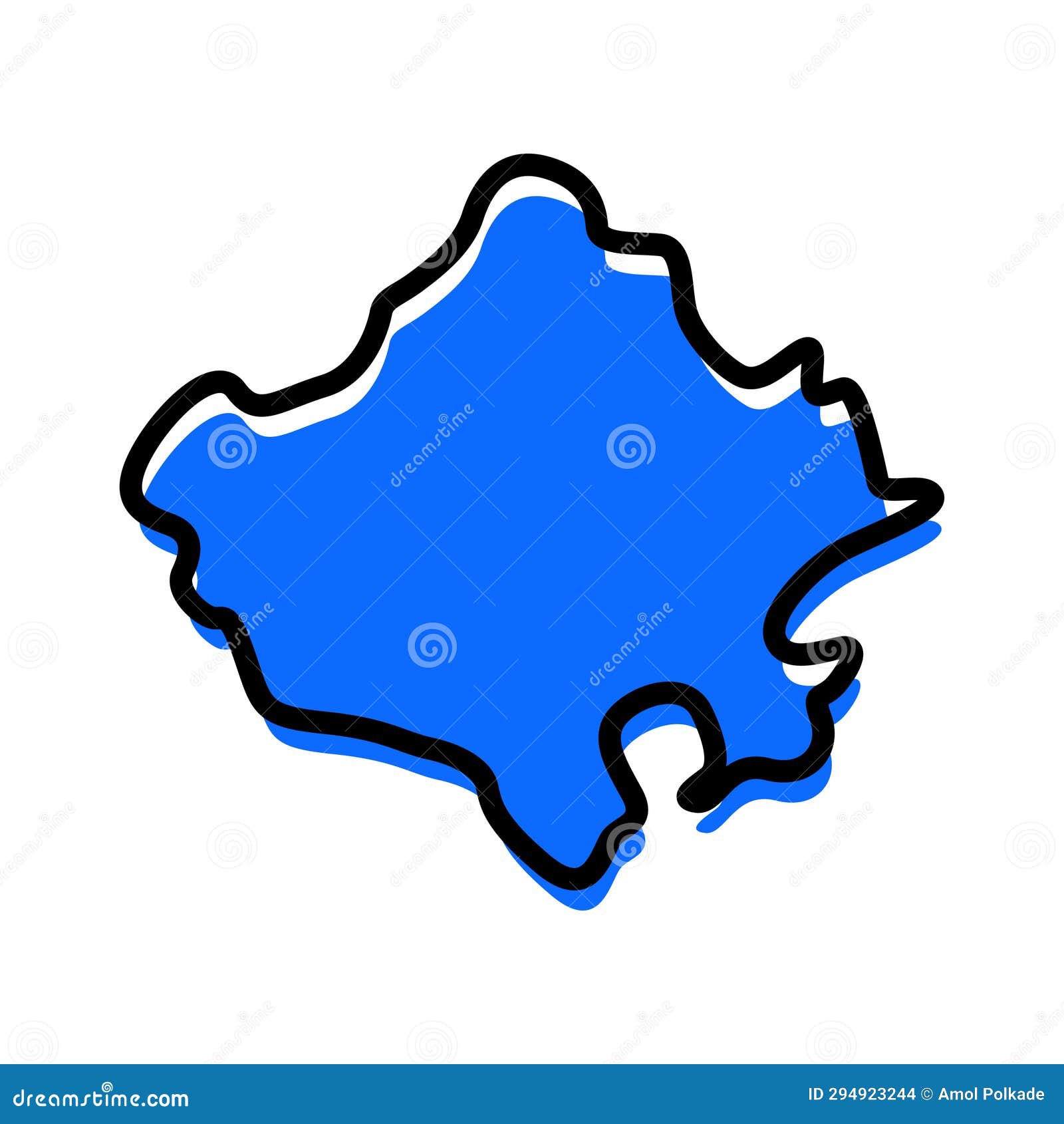 Rajasthan Map Vector Illustration in Blue Color Stock Vector ...