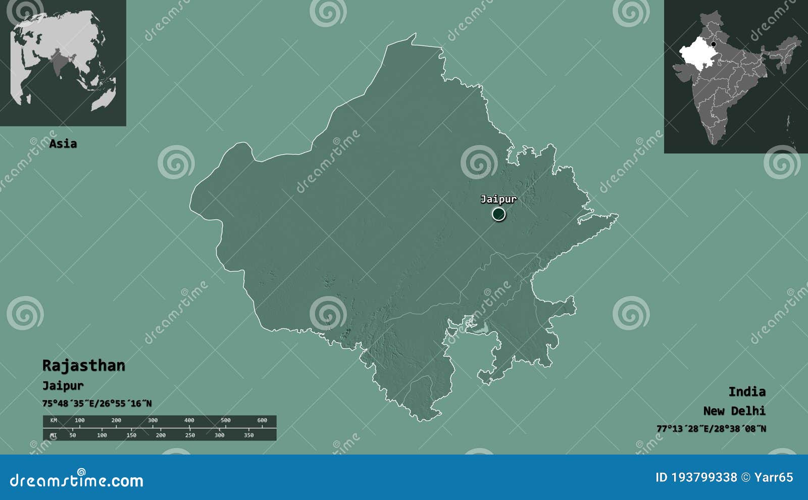 Rajasthan, State of India,. Previews. Administrative Stock Illustration ...