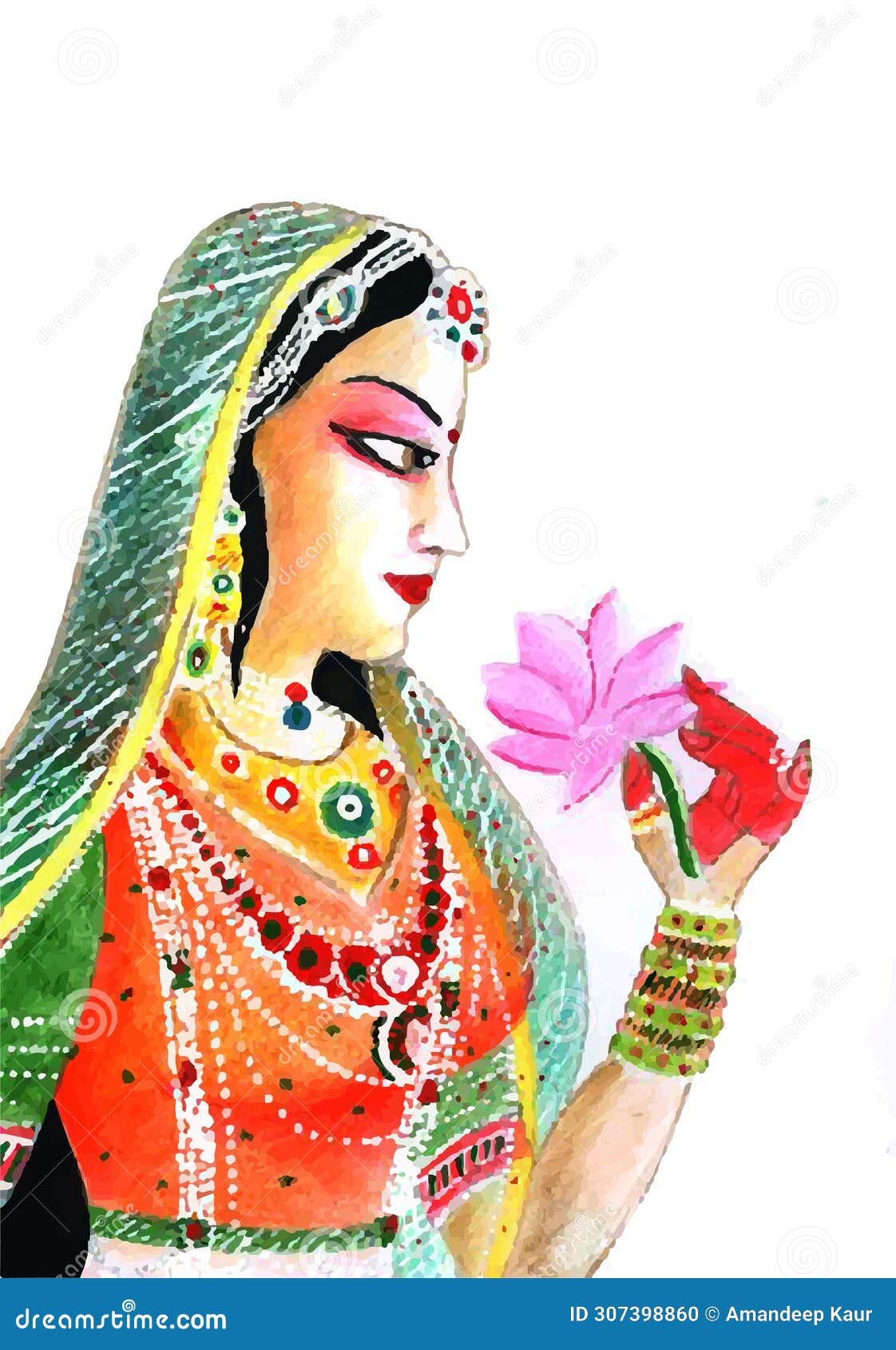 Rajasthani Miniature Painting for Wall Design Stock Vector ...