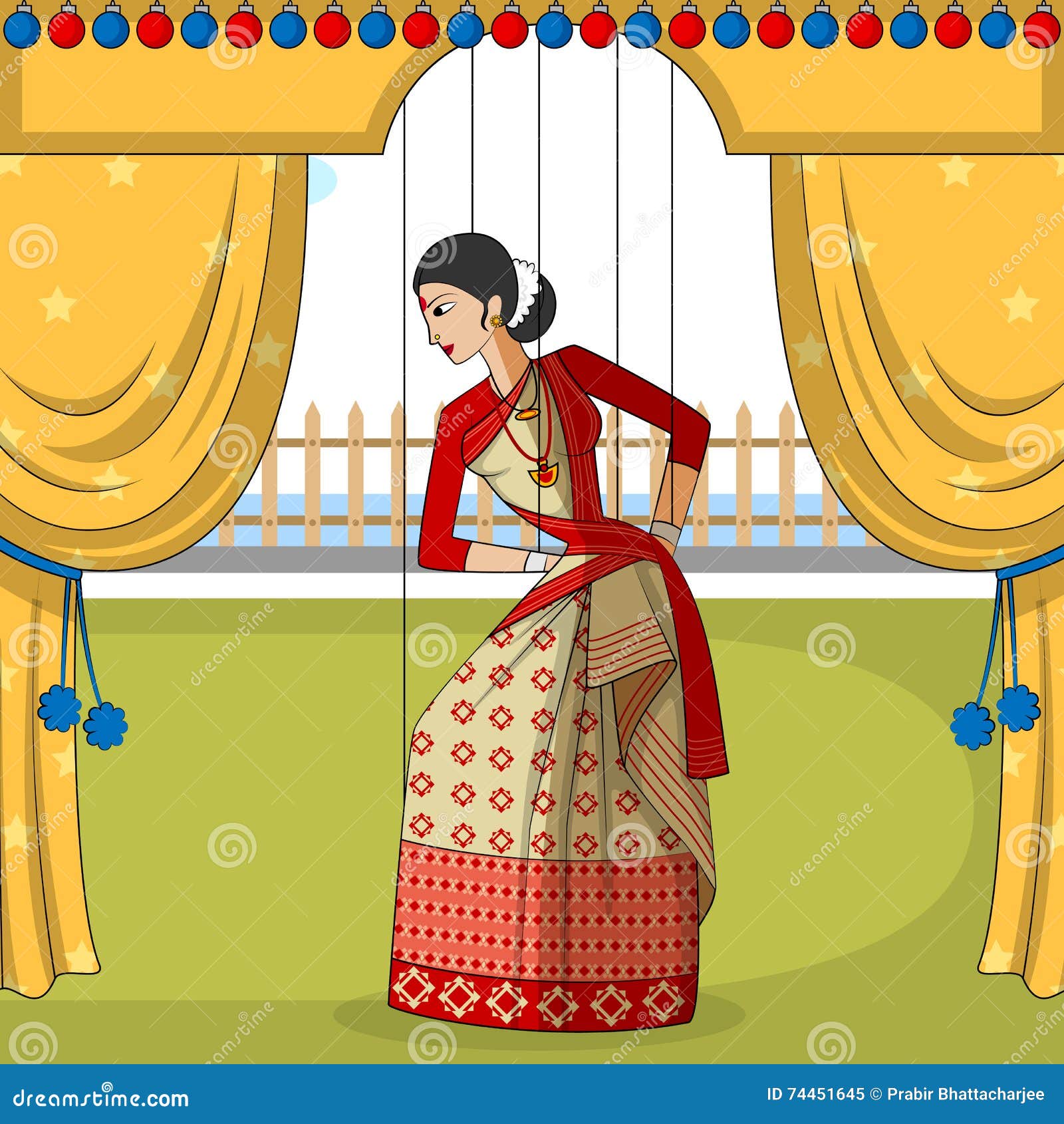 Rajasthani Puppet Doing Bihu Folk Dance Of Assam, India Cartoon Vector ... Rajasthani Puppet Doing Bihu Folk Dance Of Assam, India Cartoon Vector ...