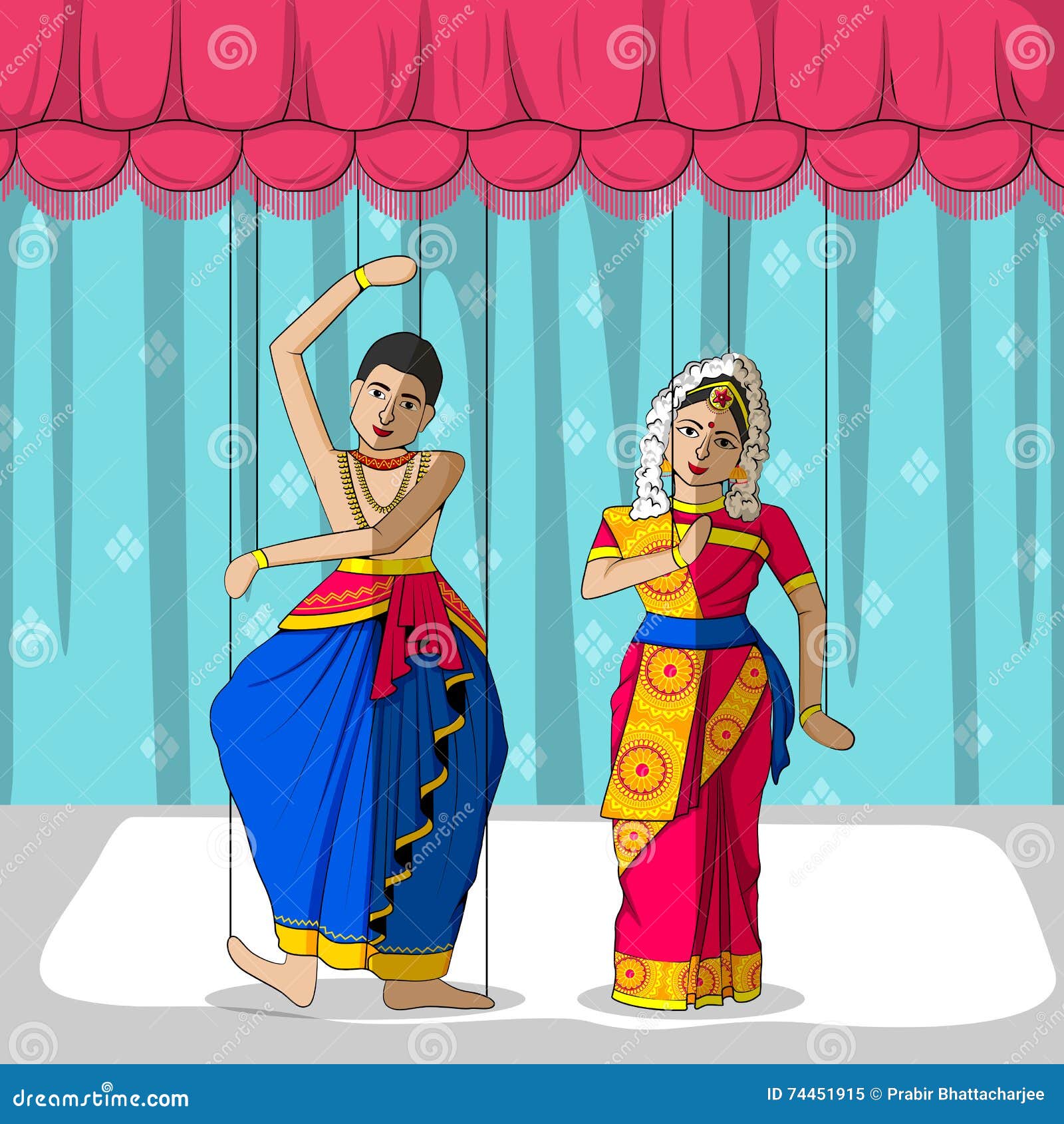 Rajasthani Puppet in Indian Art Style Stock Vector - Illustration of ...