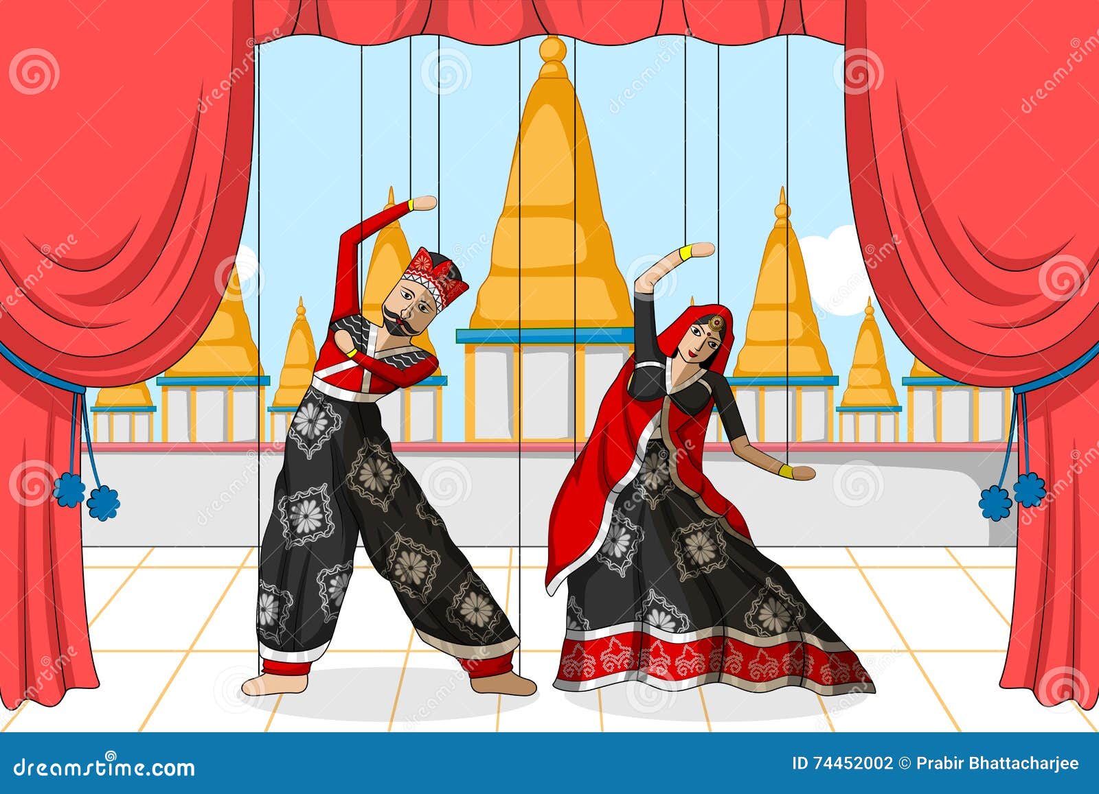 Rajasthani Puppet in Indian Art Style Stock Vector - Illustration of ...