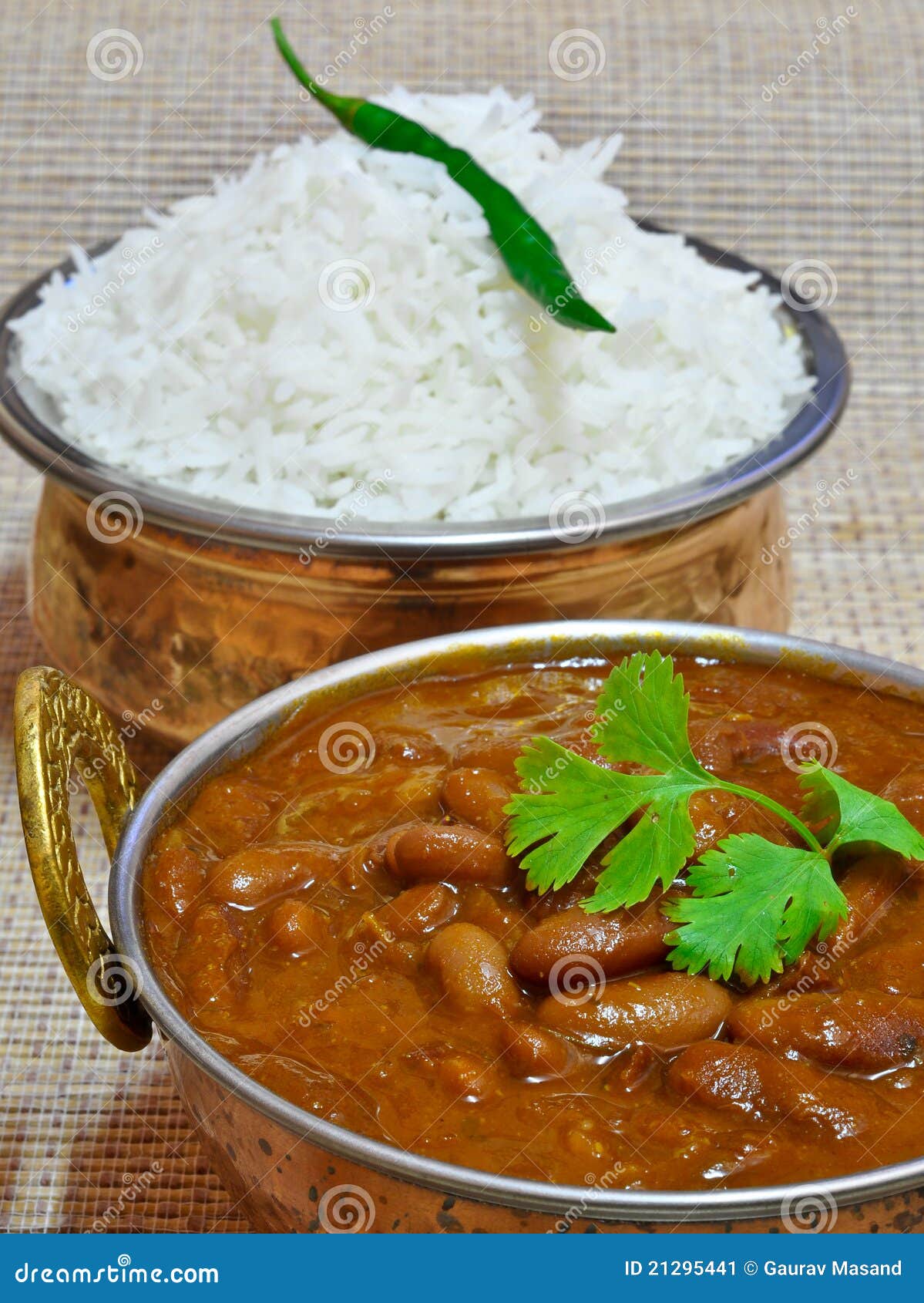 Rajma Chawal oder Reis stockbild. Bild von purpurrot - 21295441