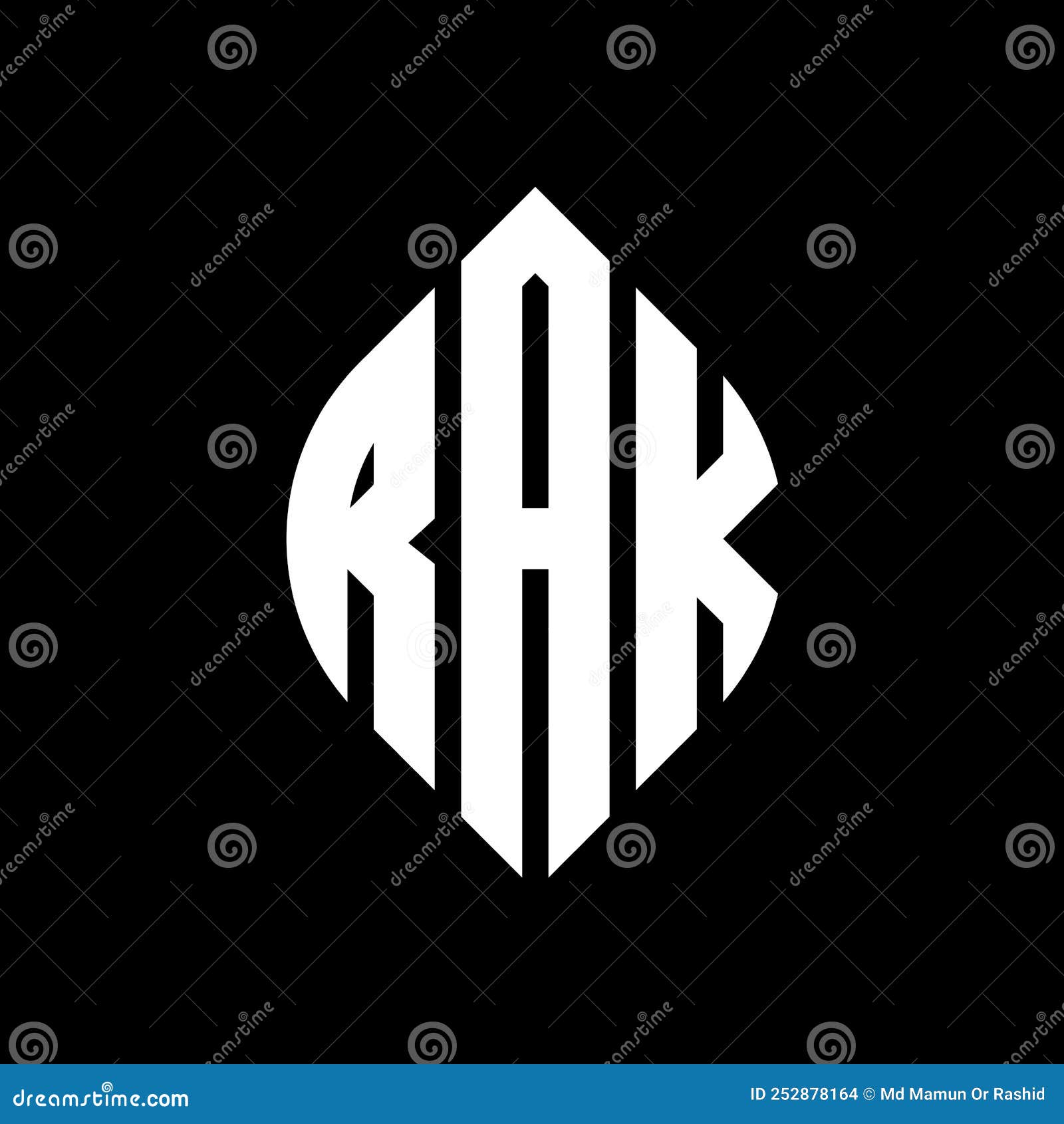 RAK Circle Letter Logo Design With Circle And Ellipse Shape. RAK ...