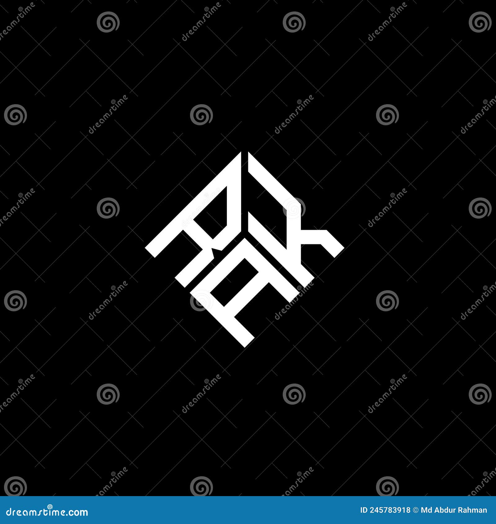 RAK Letter Logo Design On Black Background. RAK Creative Initials ...