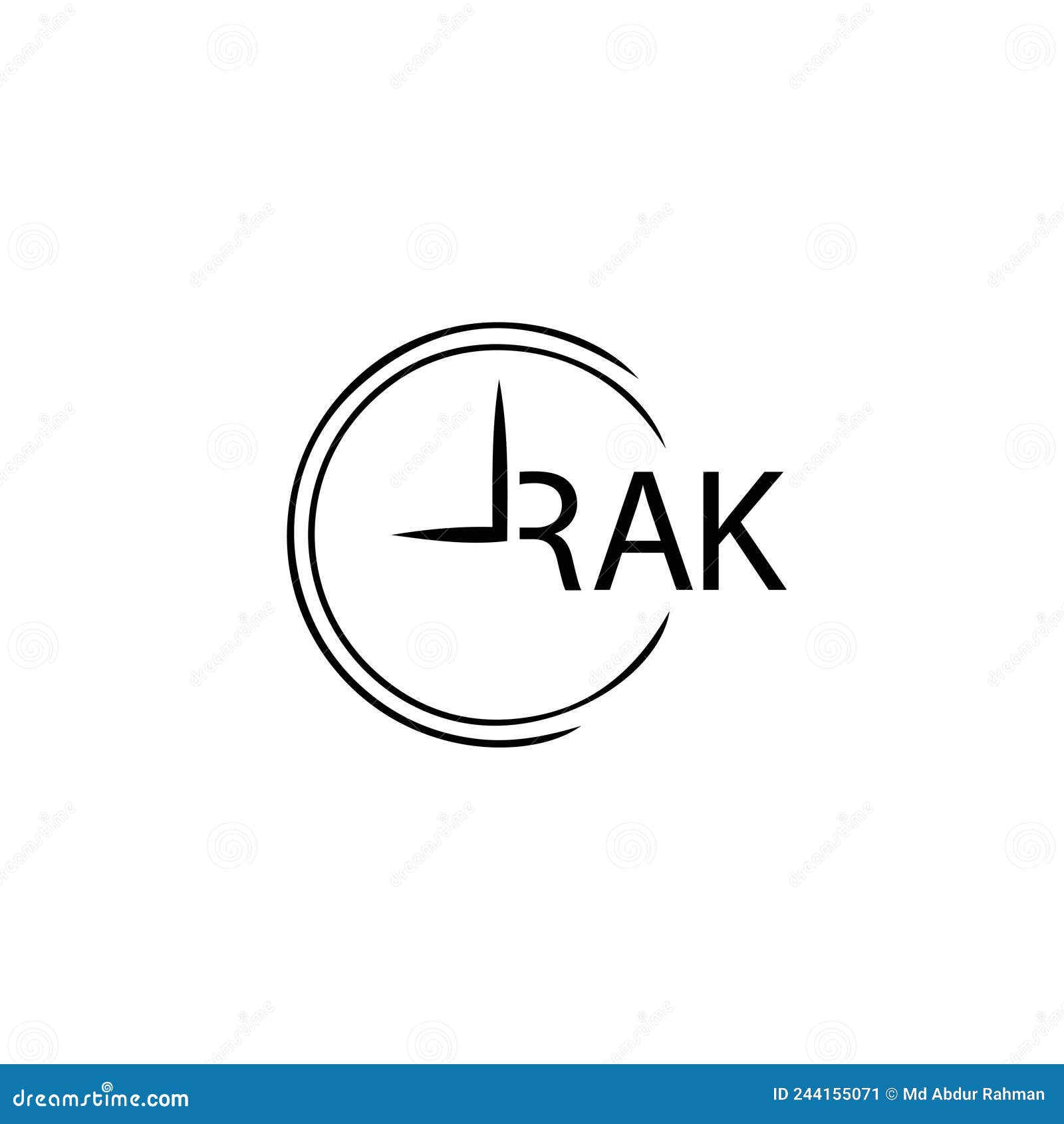 RAK Letter Logo Design On White Background. RAK Creative Initials ...