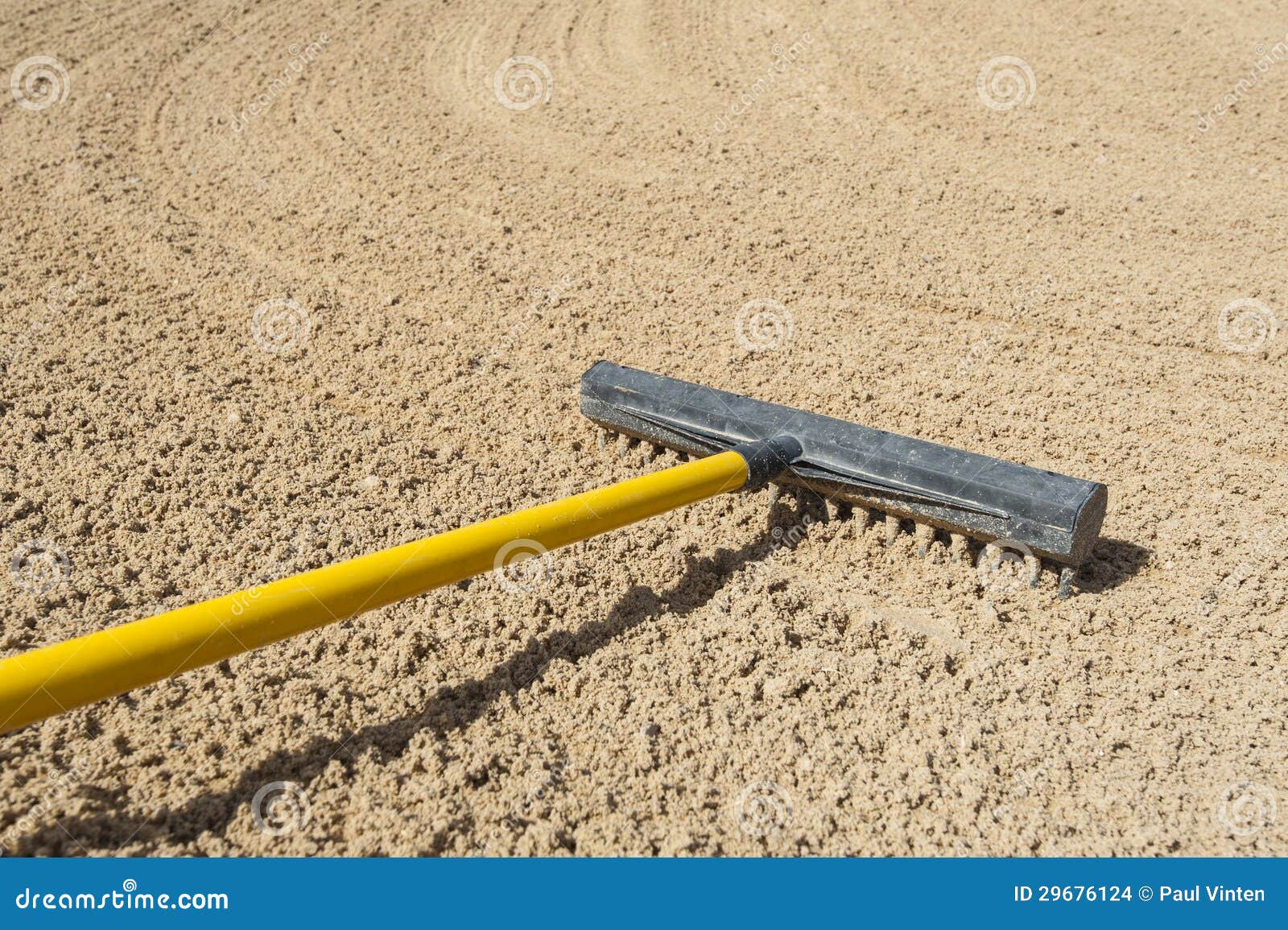 Rake in a bunker stock photo. Image of ground, danger - 29676124