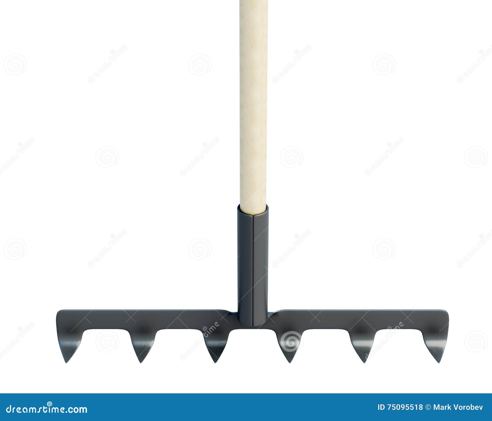 Rake Front View Isolated on White Background. 3d Rendering Stock ...