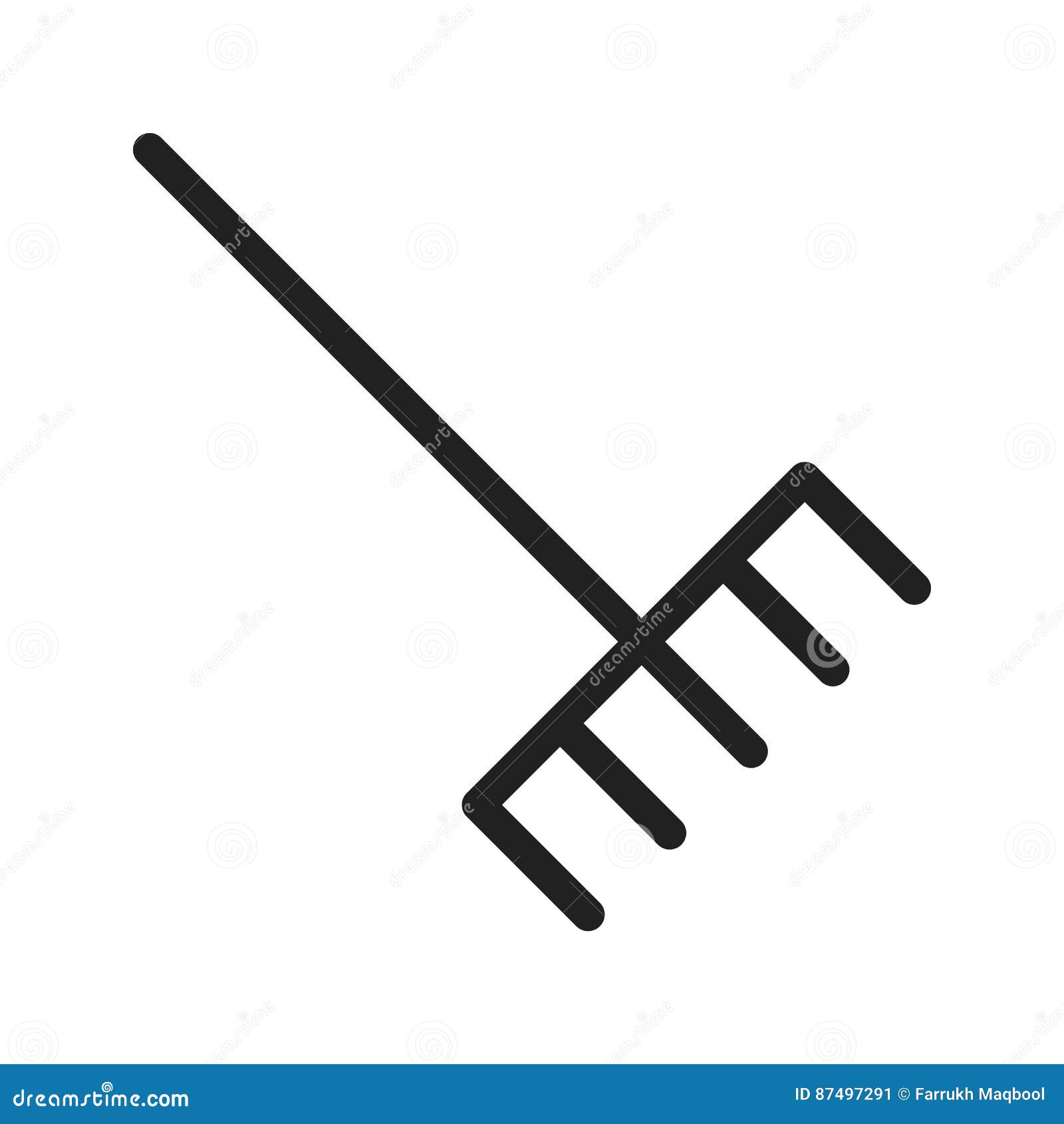 Rake stock vector. Illustration of work, lawn, grass - 87497291